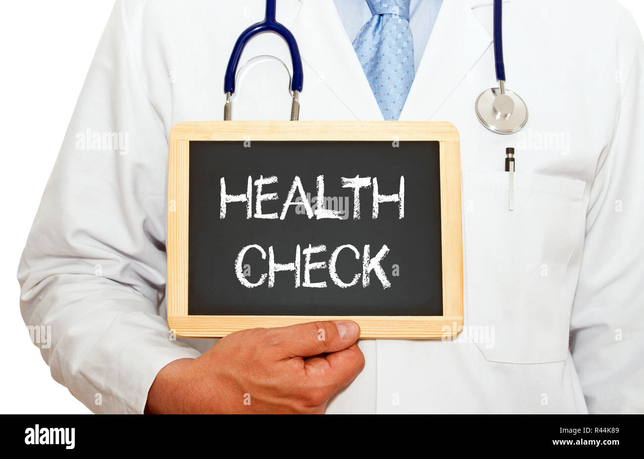 Health Check - Doctor with chalkboard Stock Photo - Alamy