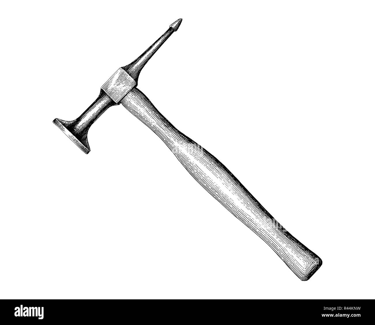 Hammer hand drawing vintage style isolate on white background Stock ...