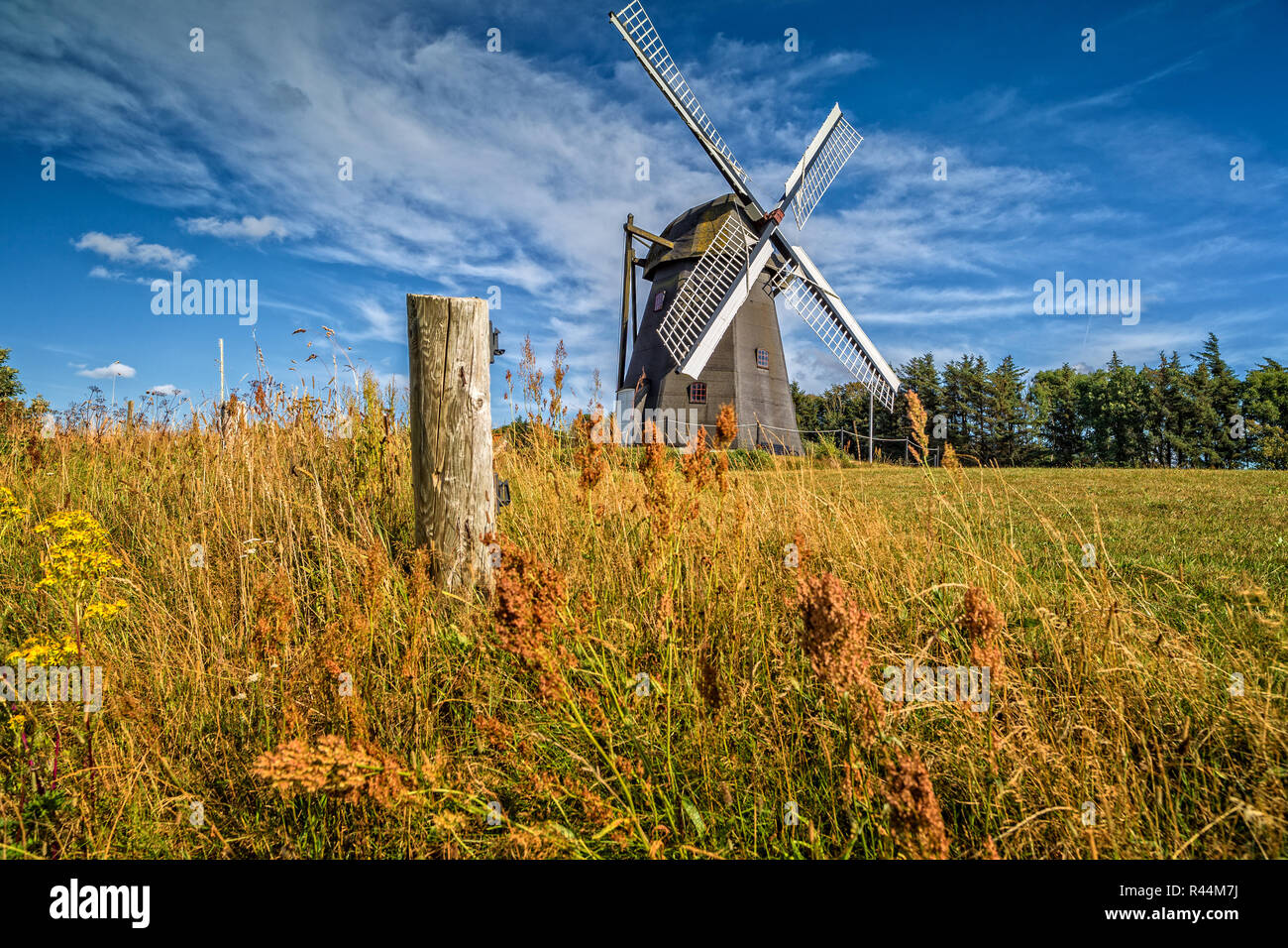 dutch mill in denmark Stock Photo - Alamy