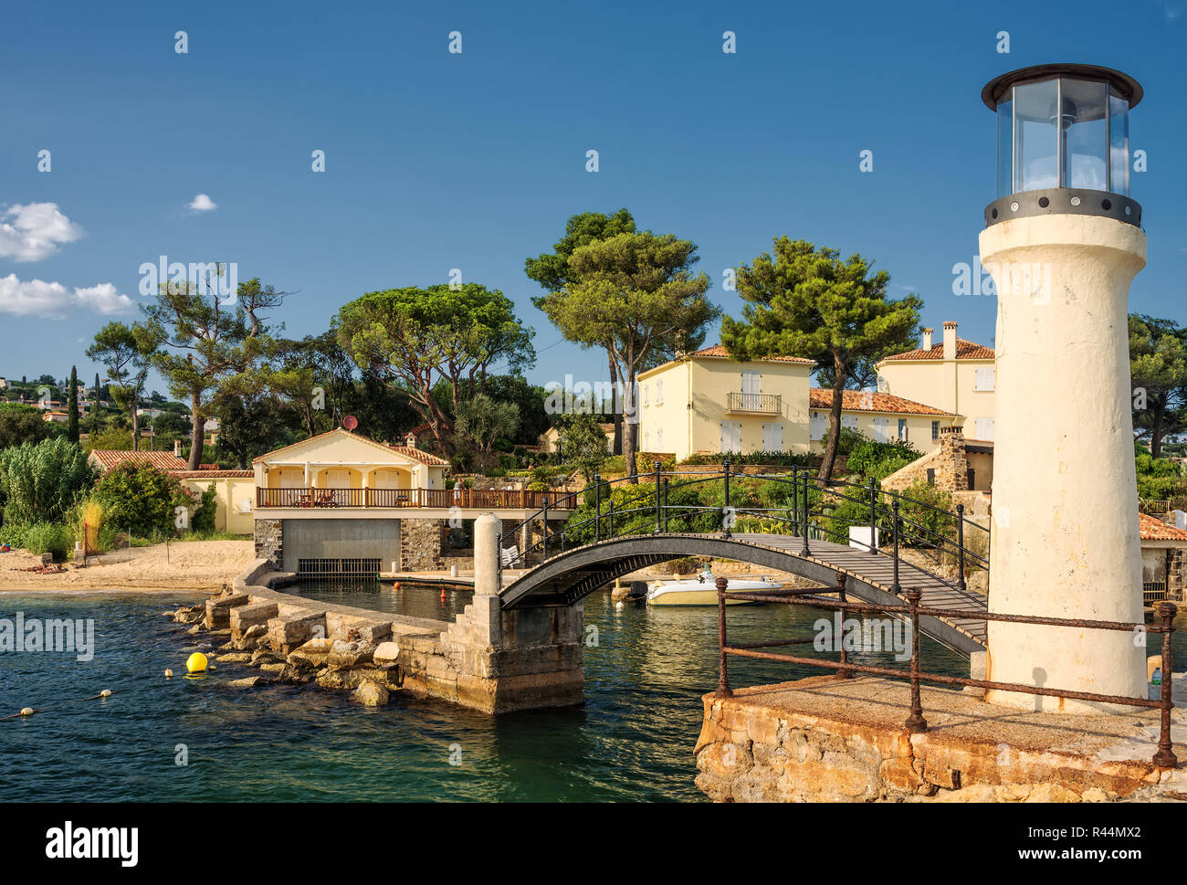 bridge and lighthouse Stock Photo - Alamy