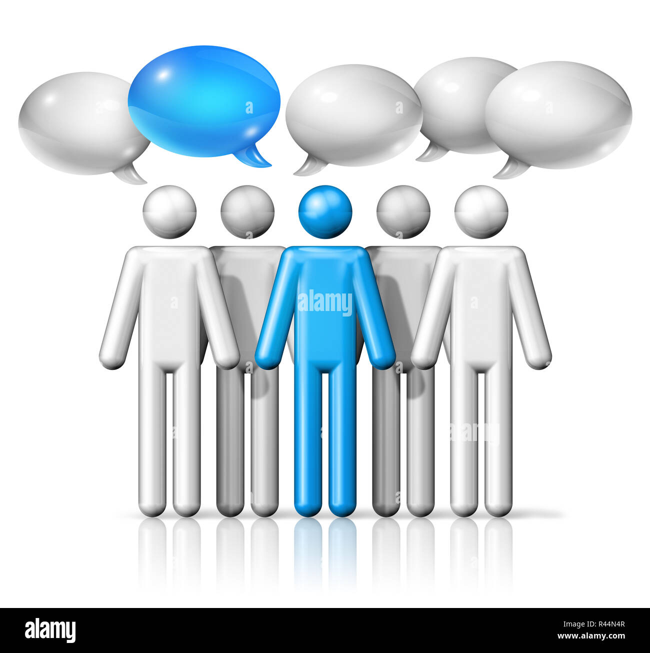 group of stick figures people with speech bubbles Stock Photo - Alamy