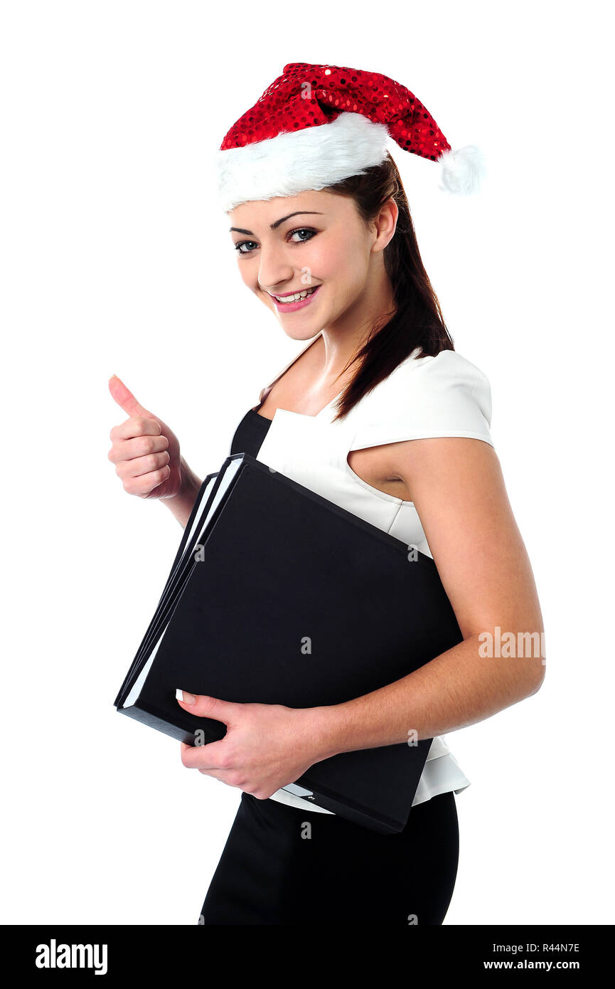 Happy woman good luck sign hi-res stock photography and images - Alamy