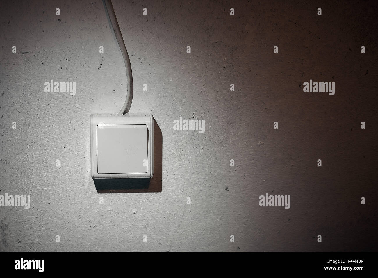 White light switch, turn on or turn off the lights Stock Photo - Alamy