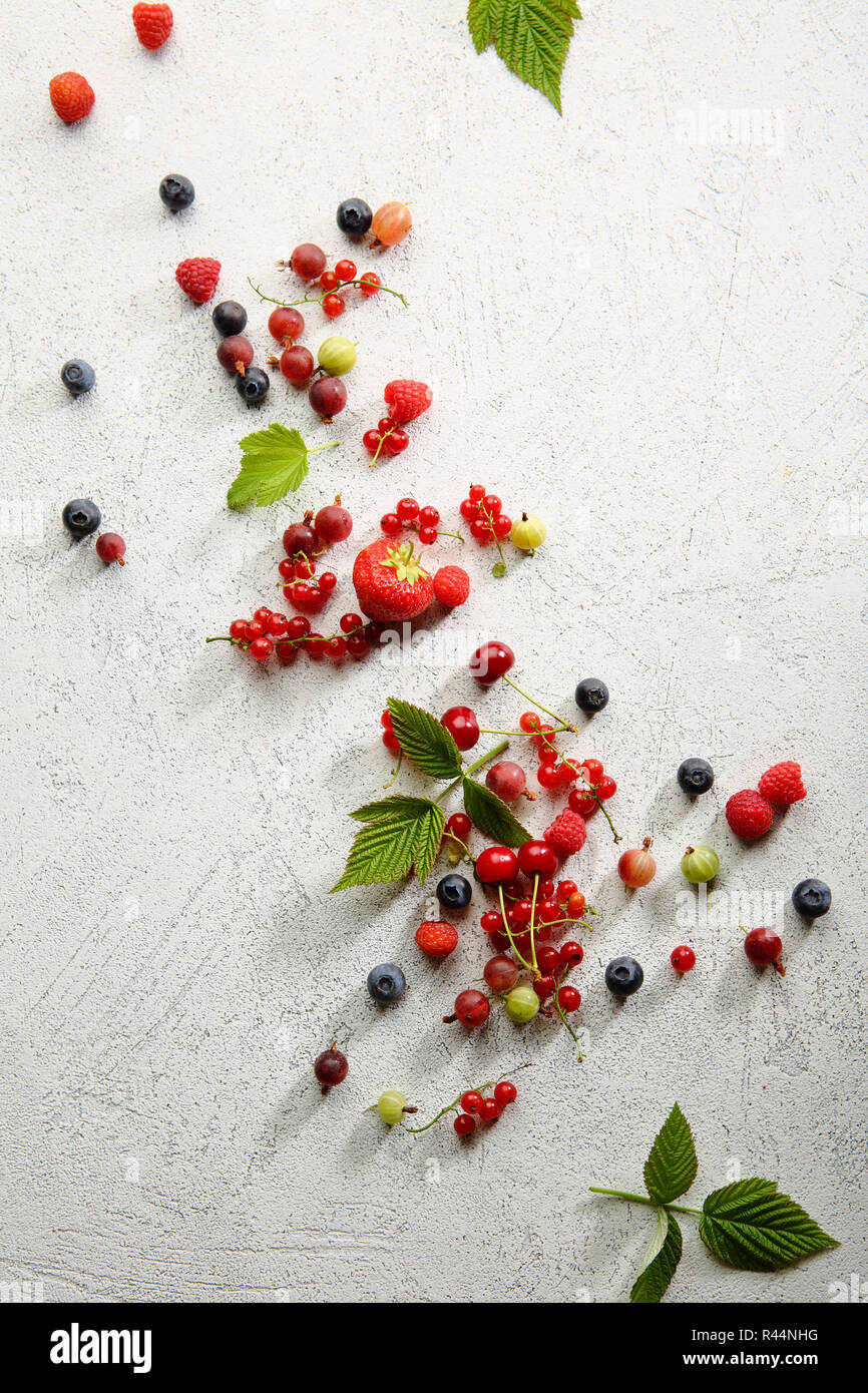 White background with berries Stock Photo - Alamy