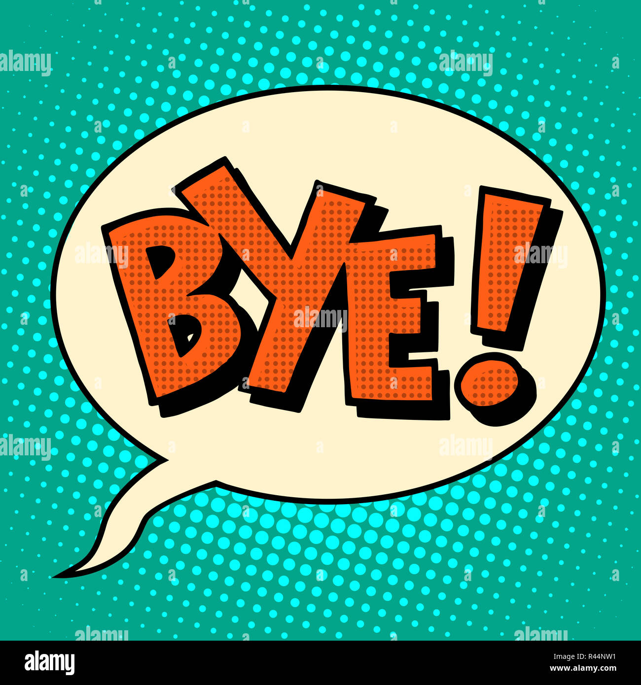 Goodbye bye comic bubble text Stock Photo - Alamy