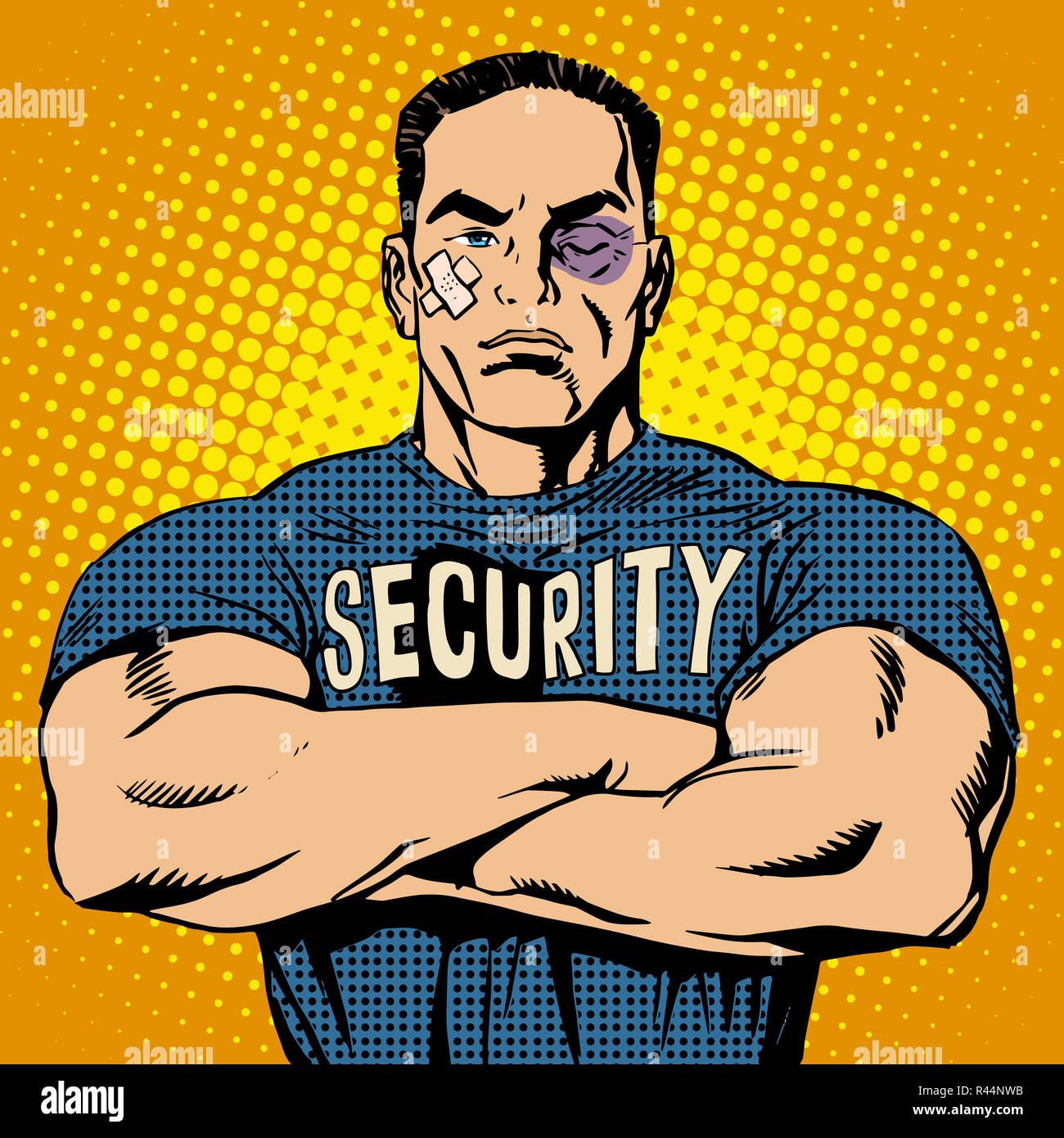 Brutal security guard after a fight Stock Photo - Alamy