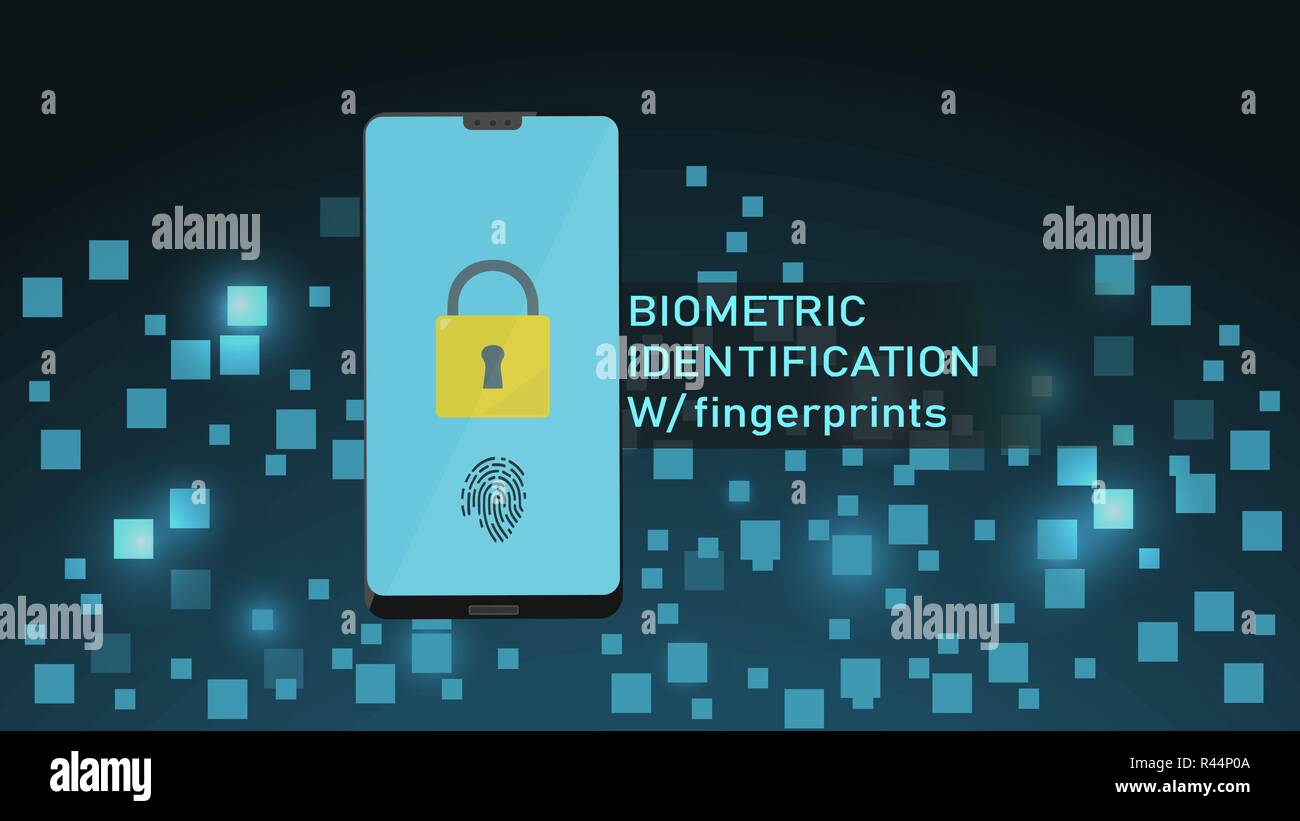Smartphone with Fingerprint Recognition Concept, Login or Sign Up ...