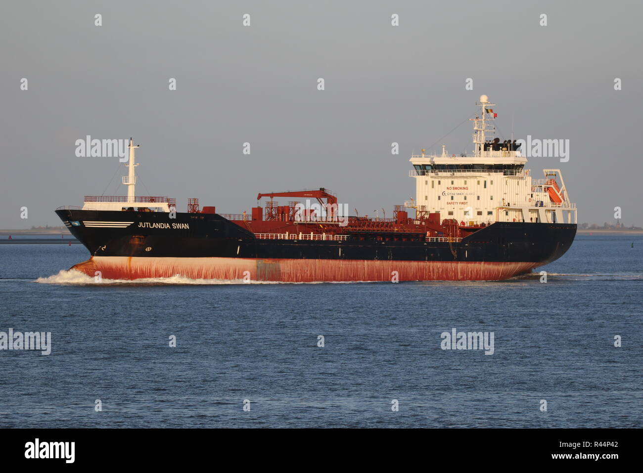 The tanker Jutlandia Swan passes on 19 October 2018 Terneuzen and ...