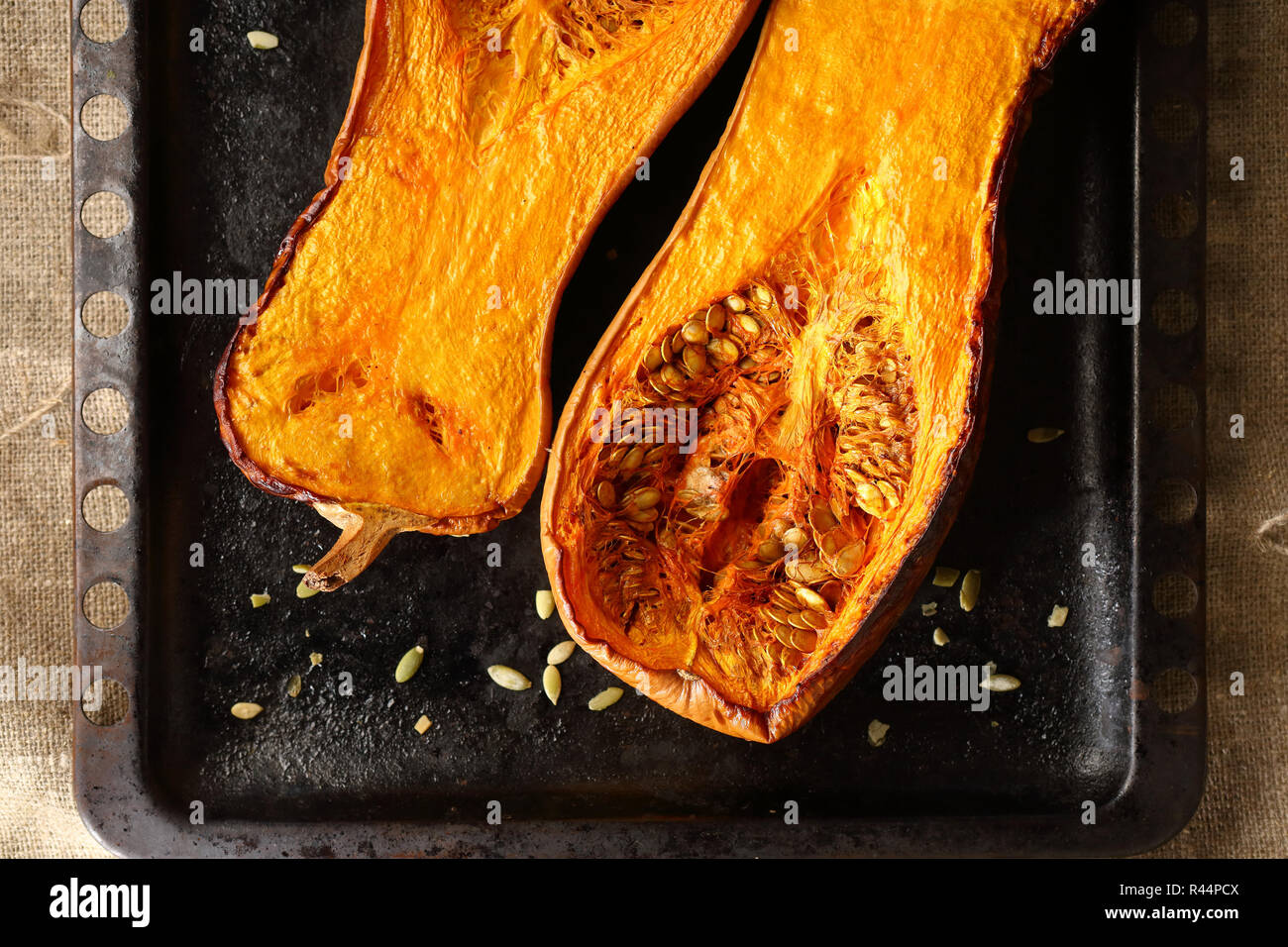 Oven baked pumpkins Stock Photo - Alamy