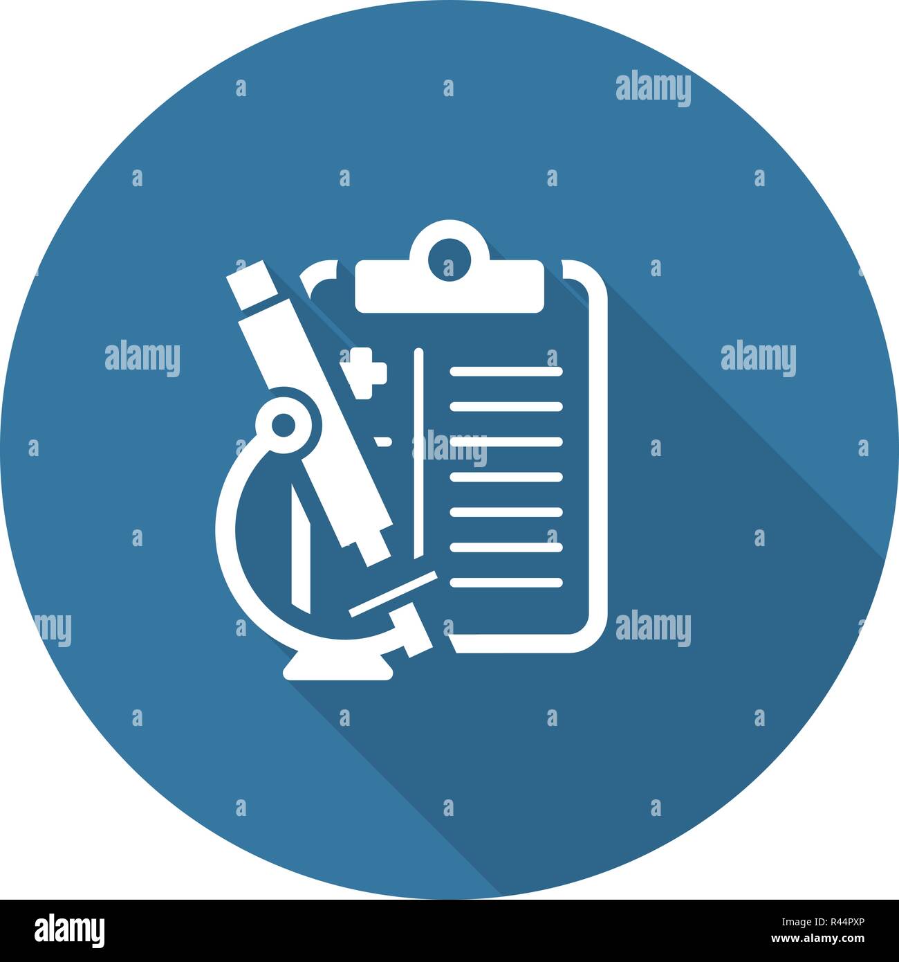 Cytology and Medical Services Flat Icon Design. Clipboard with ...