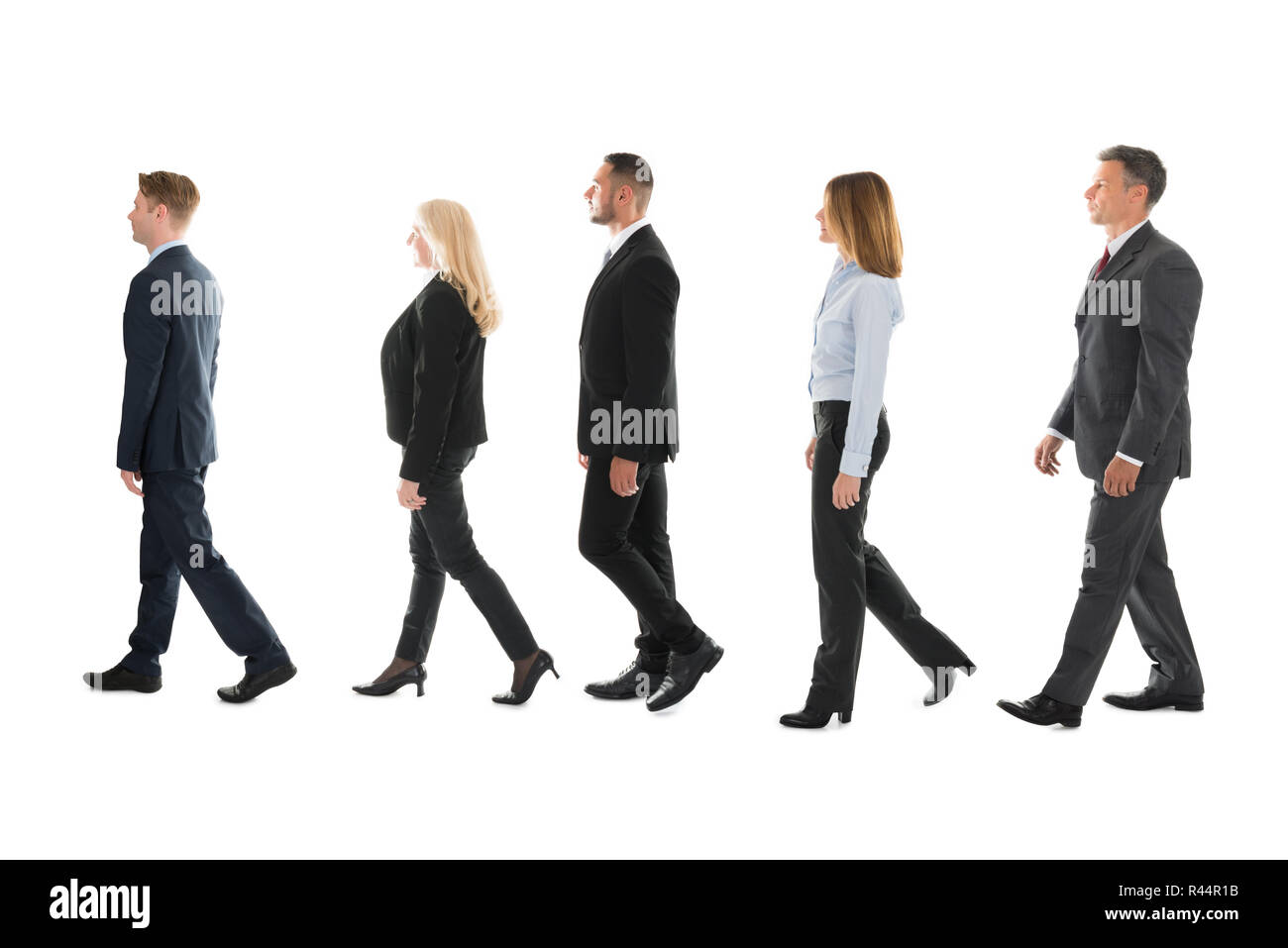 Casual People Walking White Background