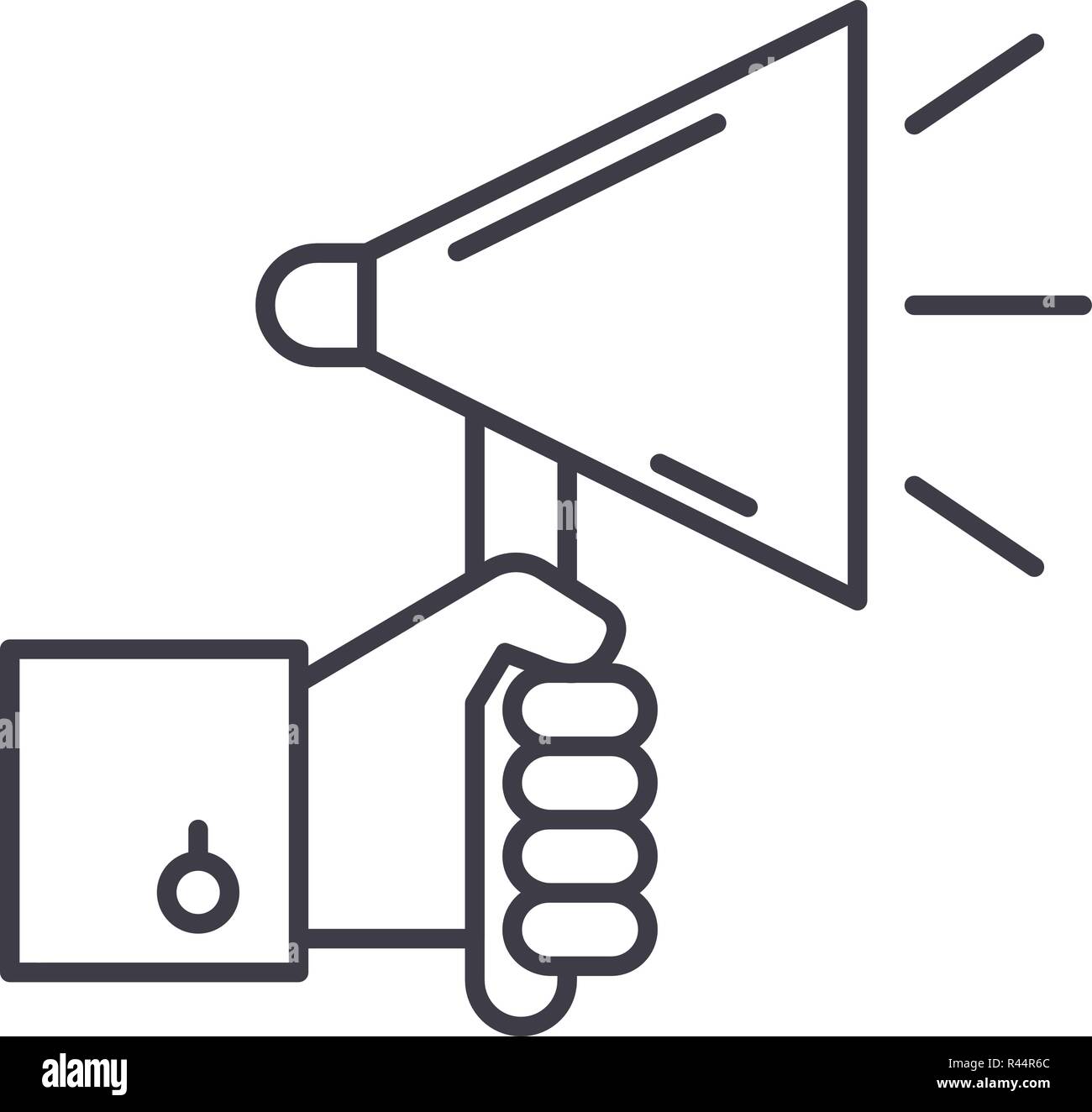 Mass advertising line icon concept. Mass advertising vector linear ...