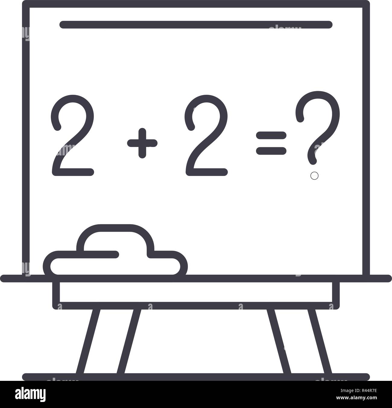 Maths lessons line icon concept. Maths lessons vector linear ...