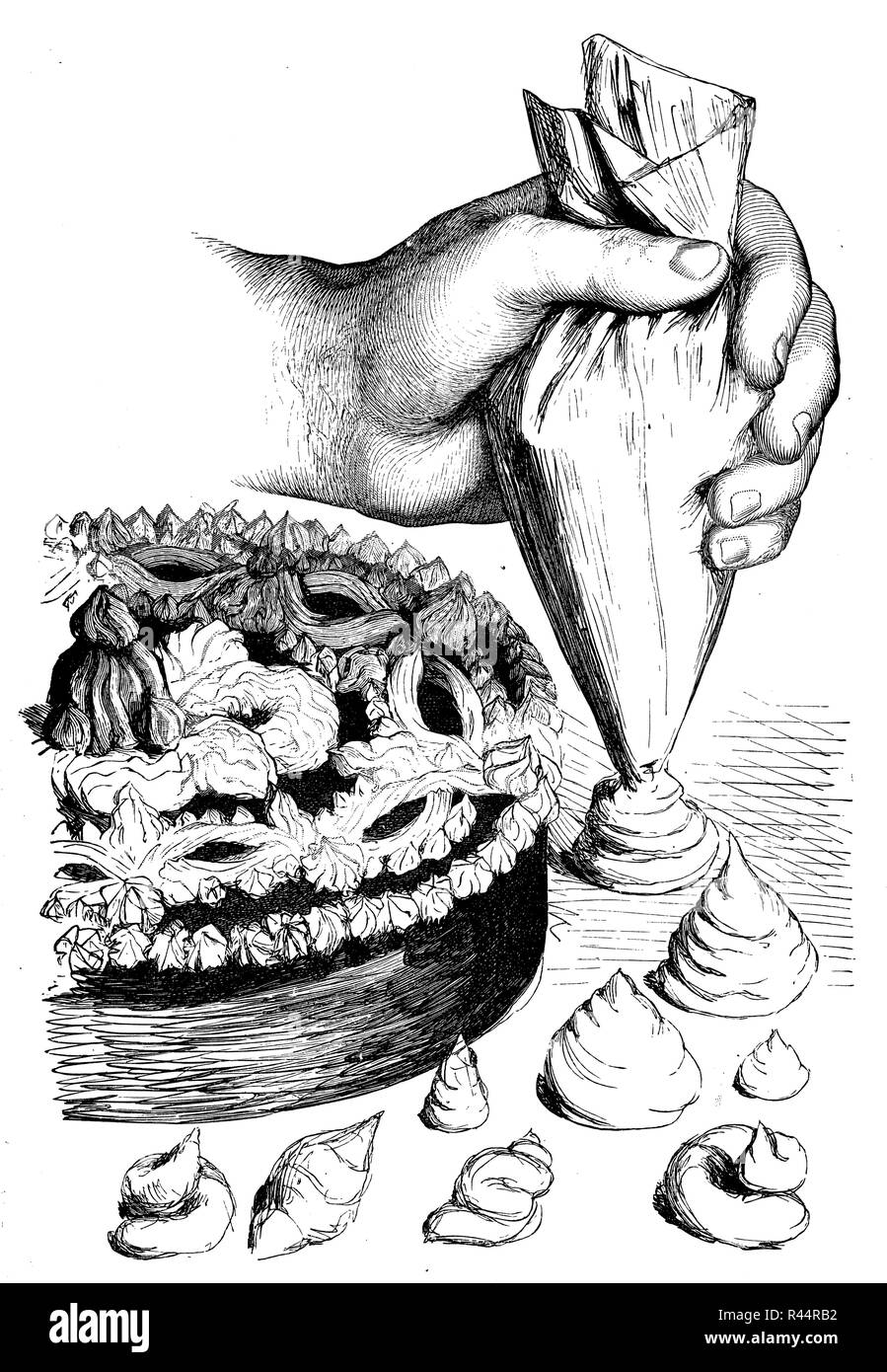 Cake piping Black and White Stock Photos & Images - Alamy