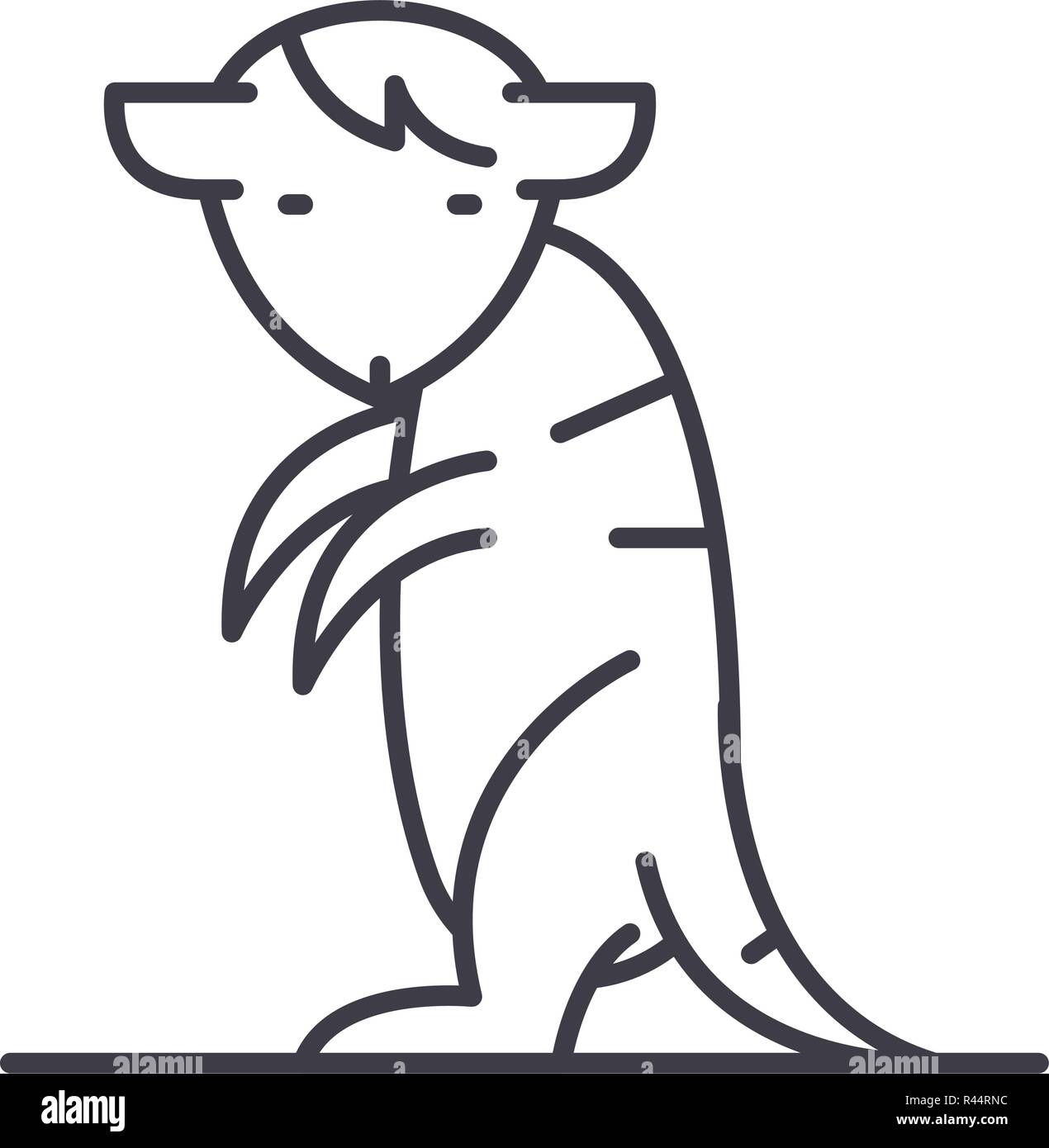 Meerkat line icon concept. Meerkat vector linear illustration, symbol ...