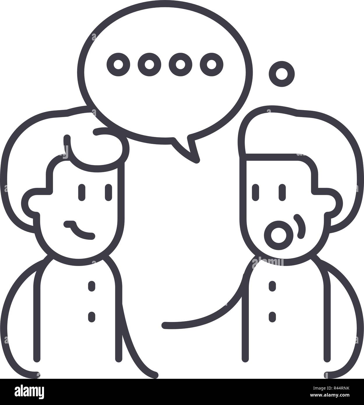 Meeting friends line icon concept. Meeting friends vector linear ...