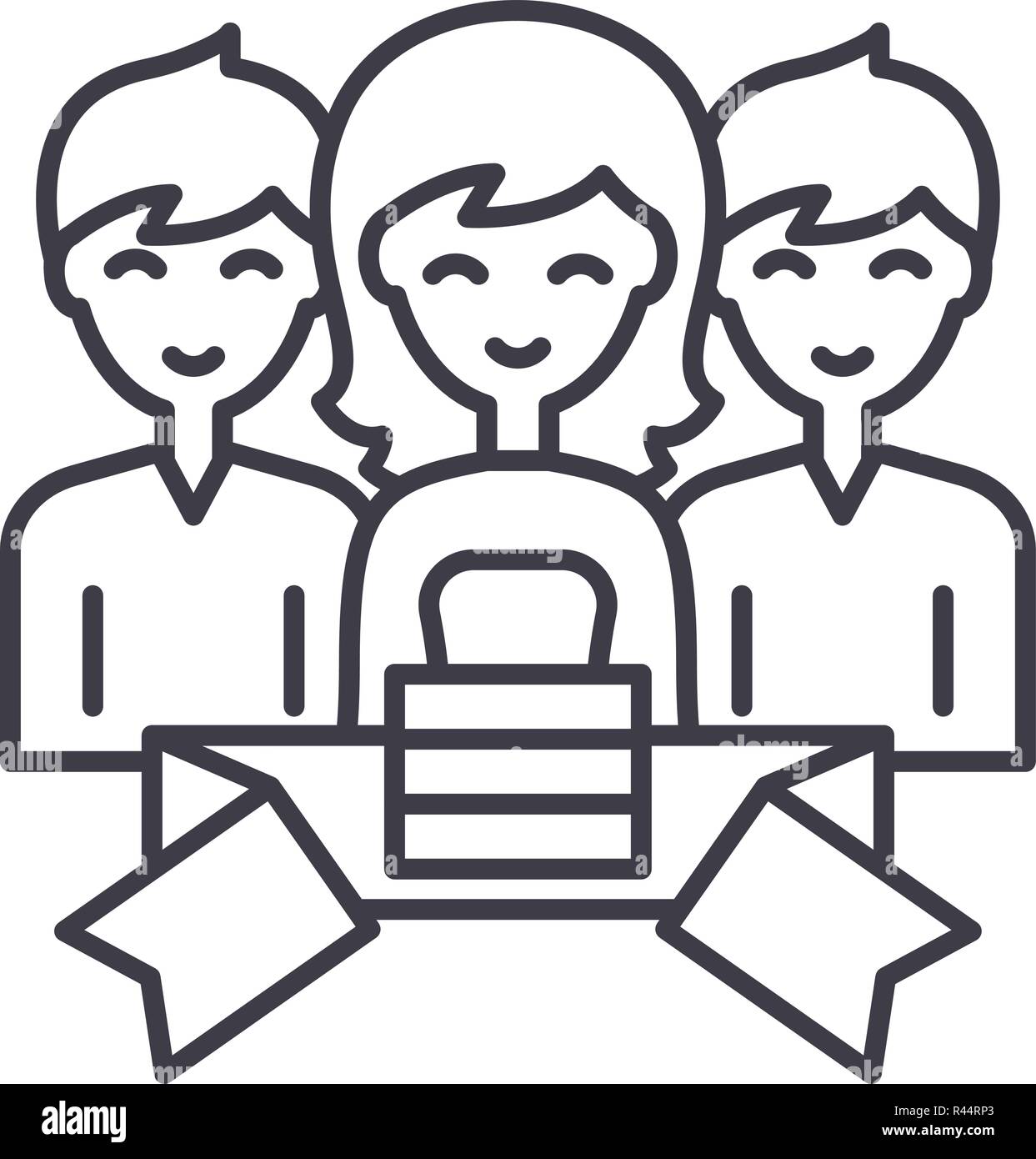 Membership line icon concept. Membership vector linear illustration ...