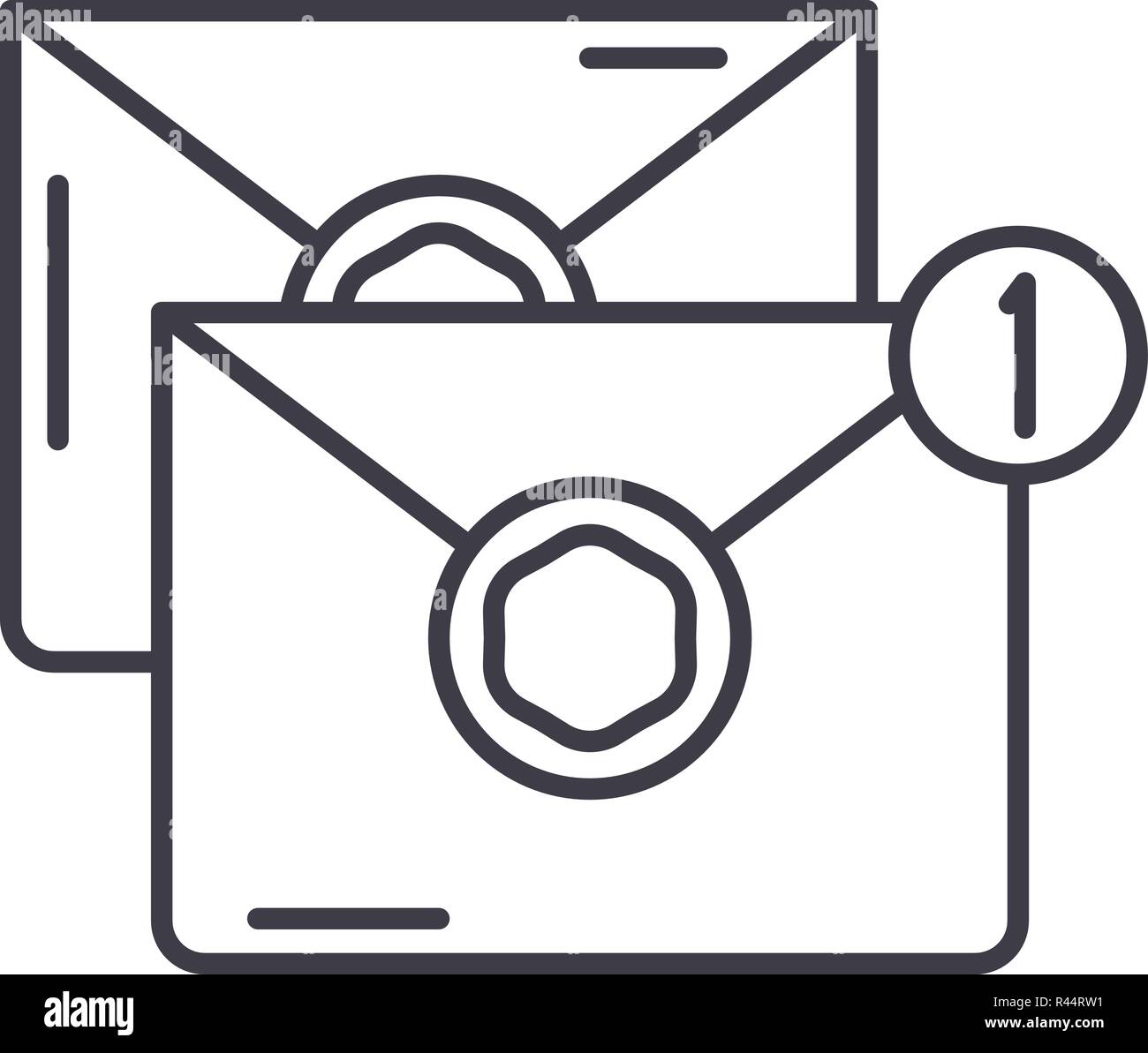 Messages line icon concept. Messages vector linear illustration, symbol ...