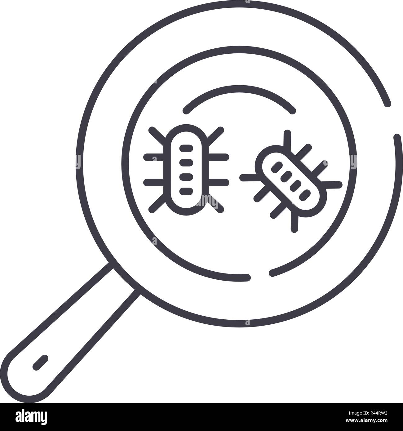 Microbial analysis line icon concept. Microbial analysis vector linear ...