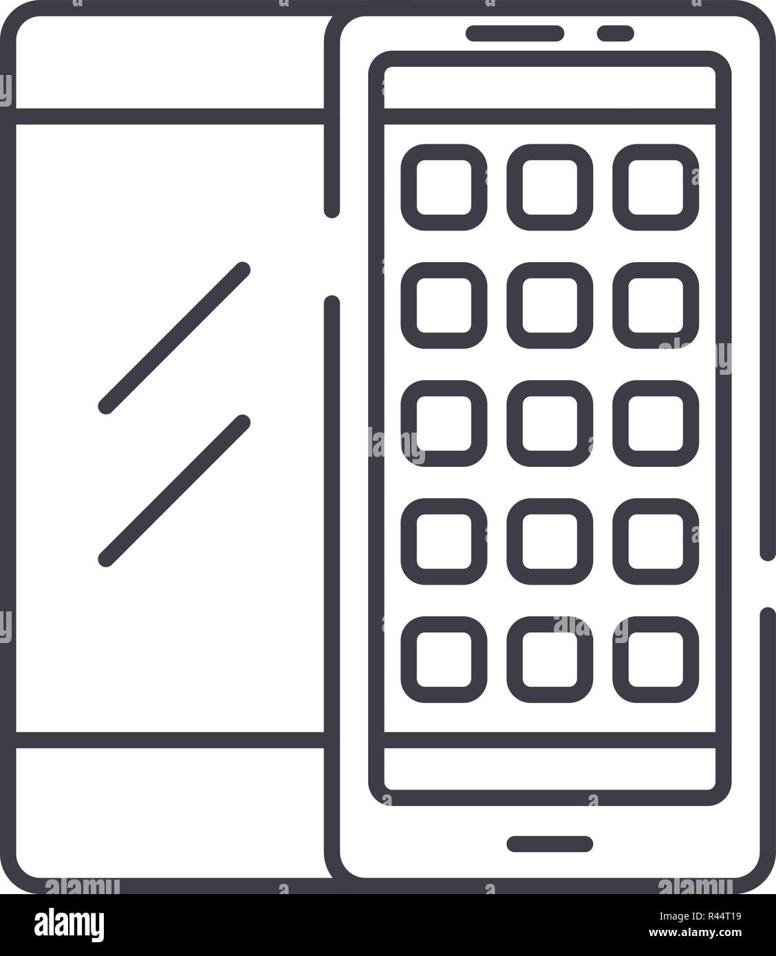 Mobile applications line icon concept. Mobile applications vector ...
