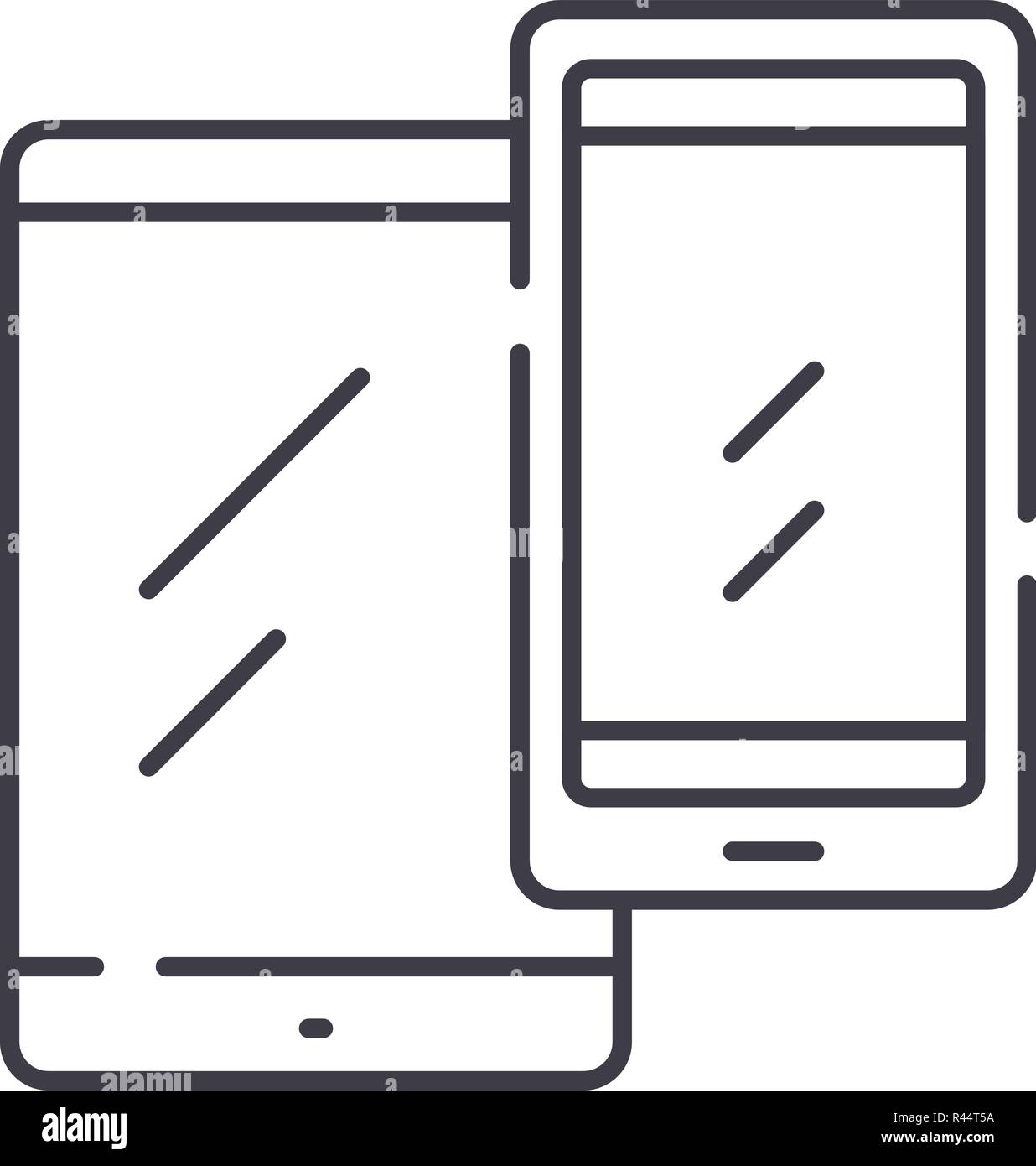 Mobile devices line icon concept. Mobile devices vector linear ... Mobile devices line icon concept. Mobile devices vector linear ...