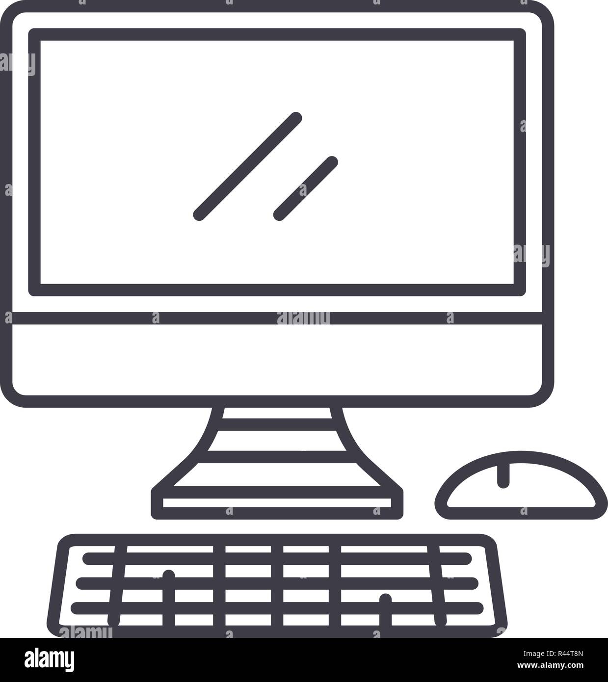 Modern computer line icon concept. Modern computer vector linear ...