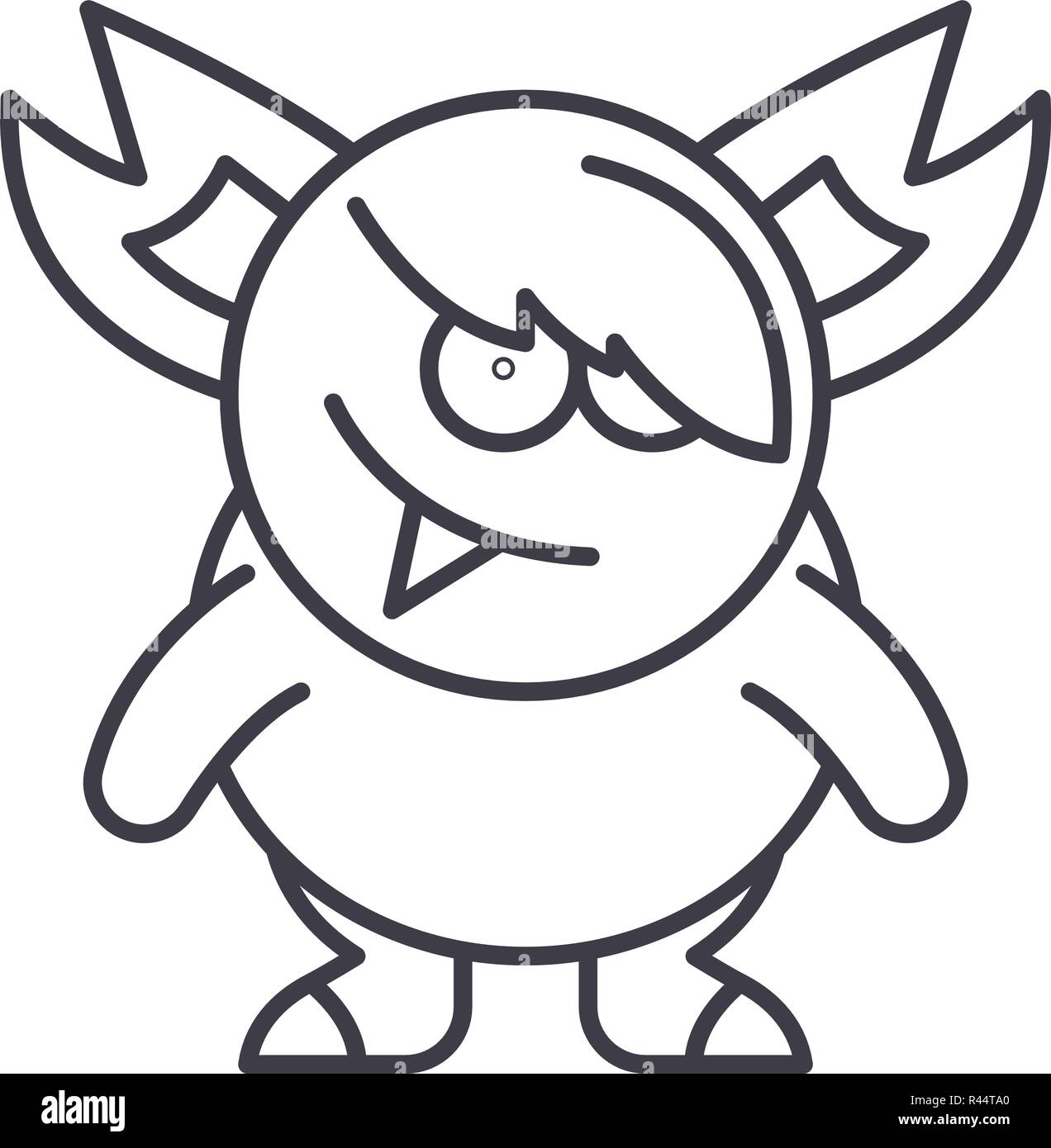Monster line icon concept. Monster vector linear illustration, symbol ...