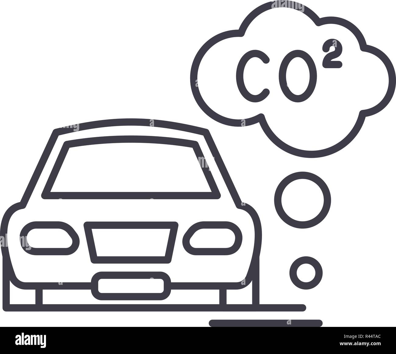 Motor vehicle pollution line icon concept. Motor vehicle pollution ...