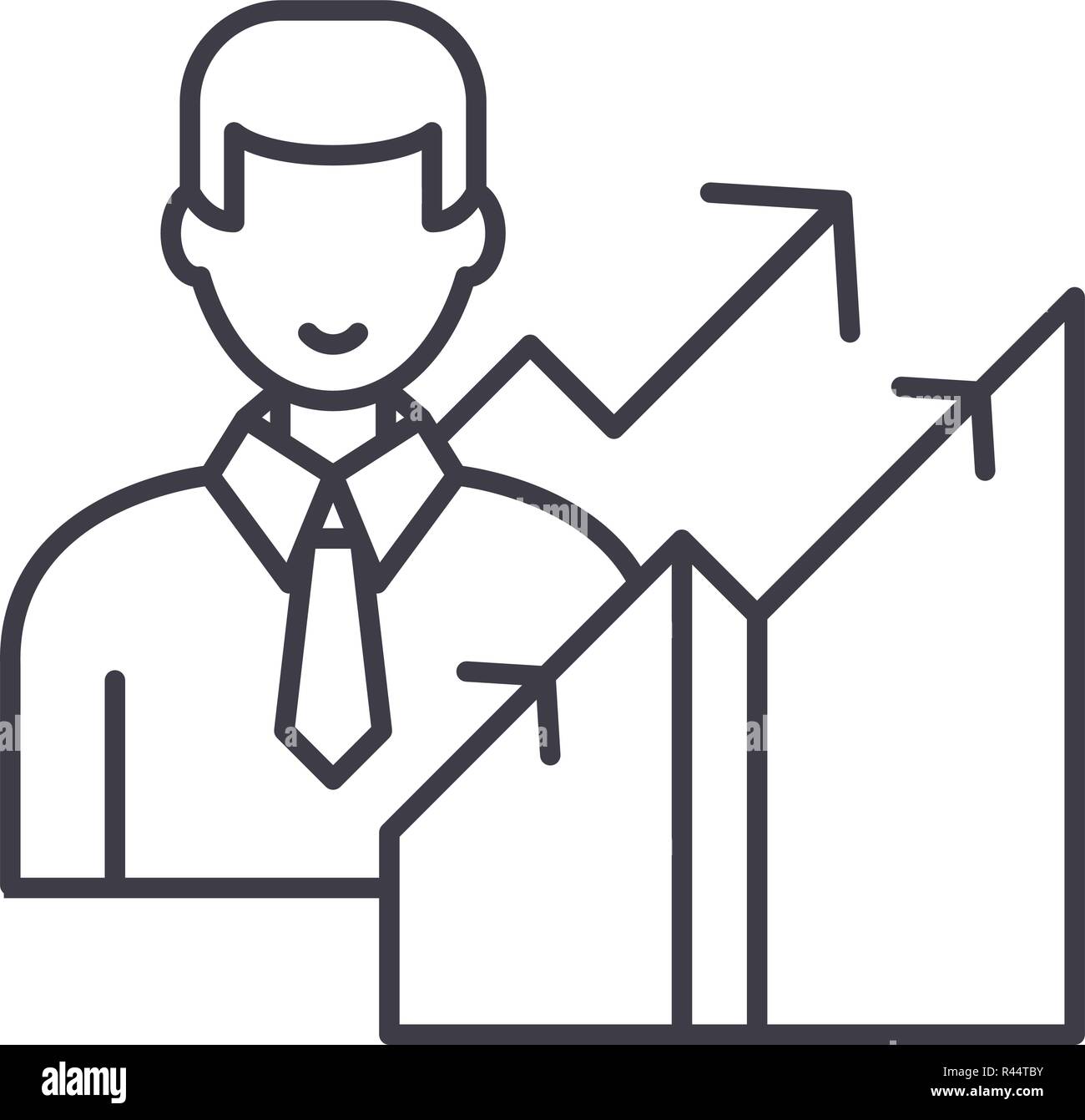 New career line icon concept. New career vector linear illustration ...