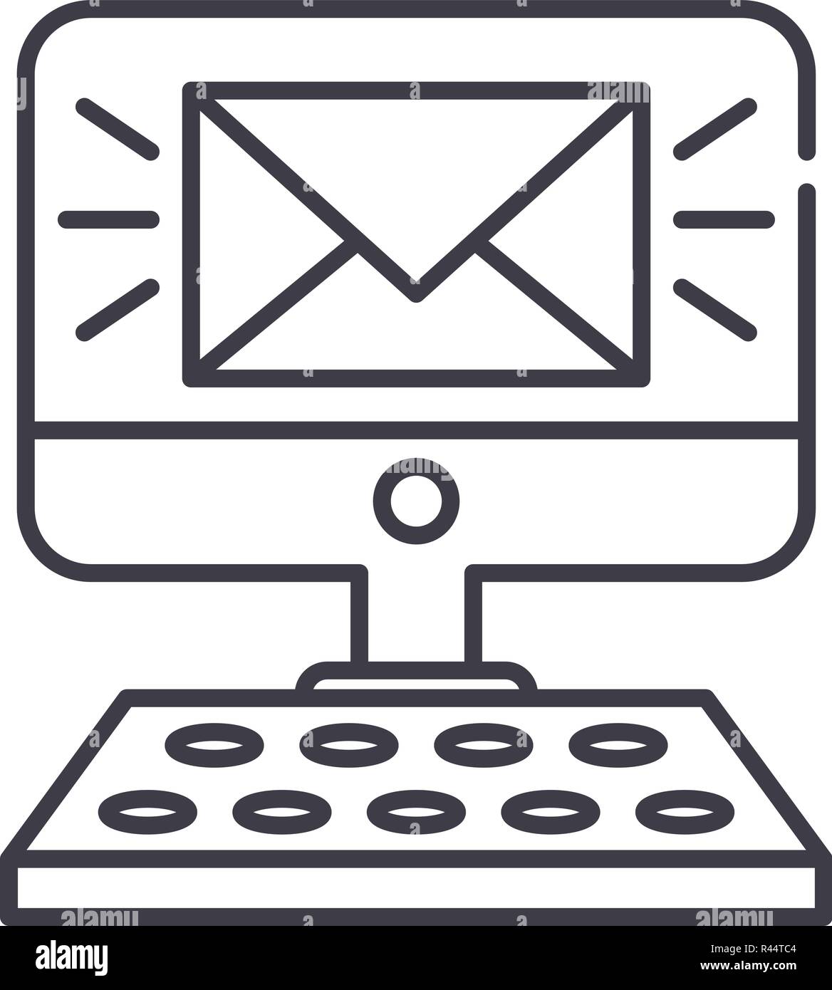 New message line icon concept. New message vector linear illustration ...