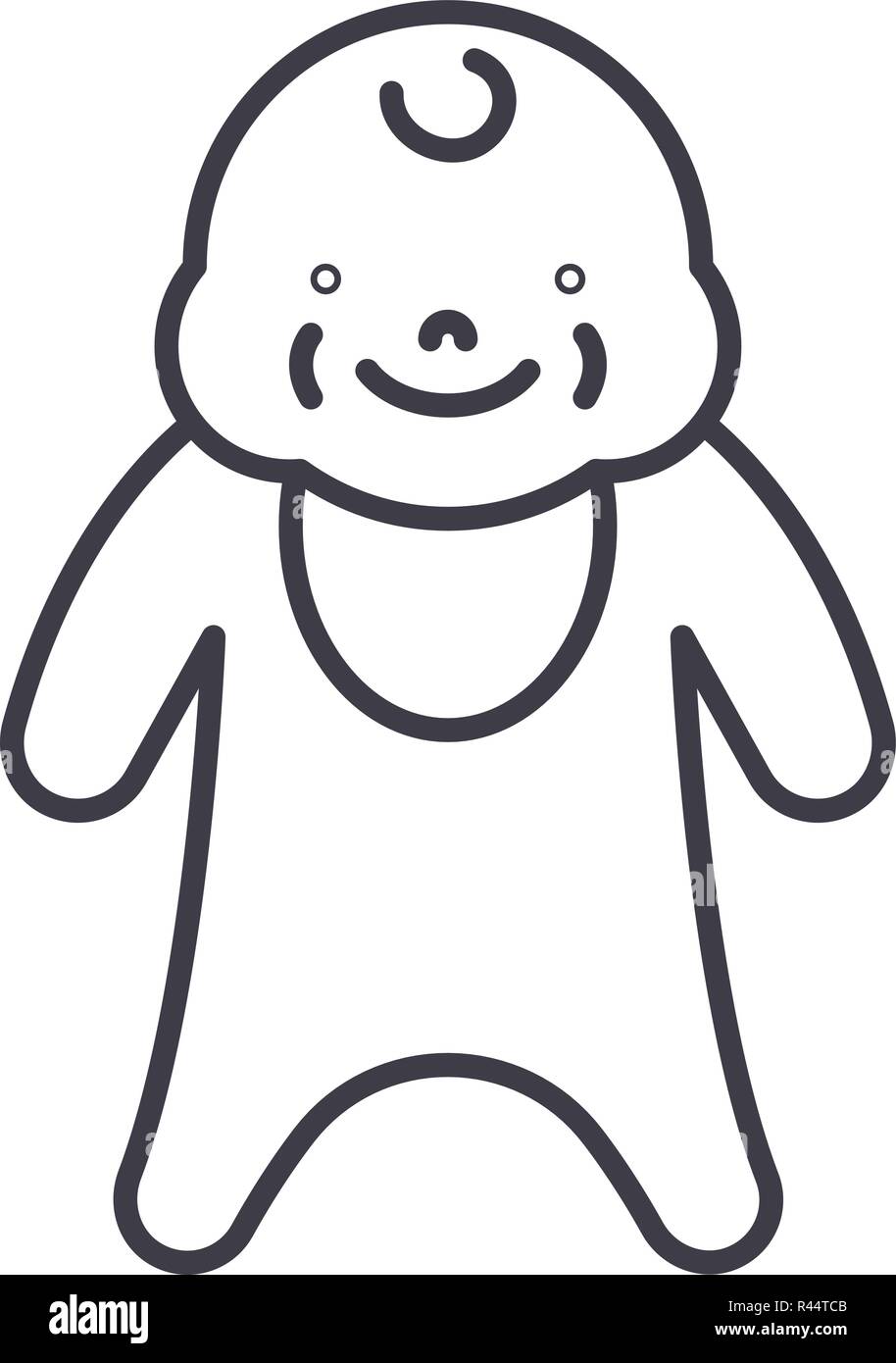 Newborn line icon concept. Newborn vector linear illustration, symbol ...