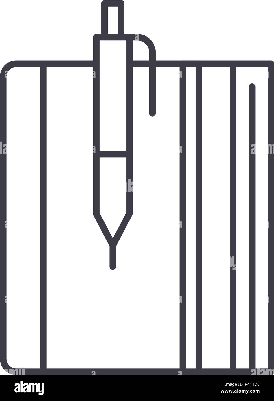 Note book line icon concept. Note book vector linear illustration ...