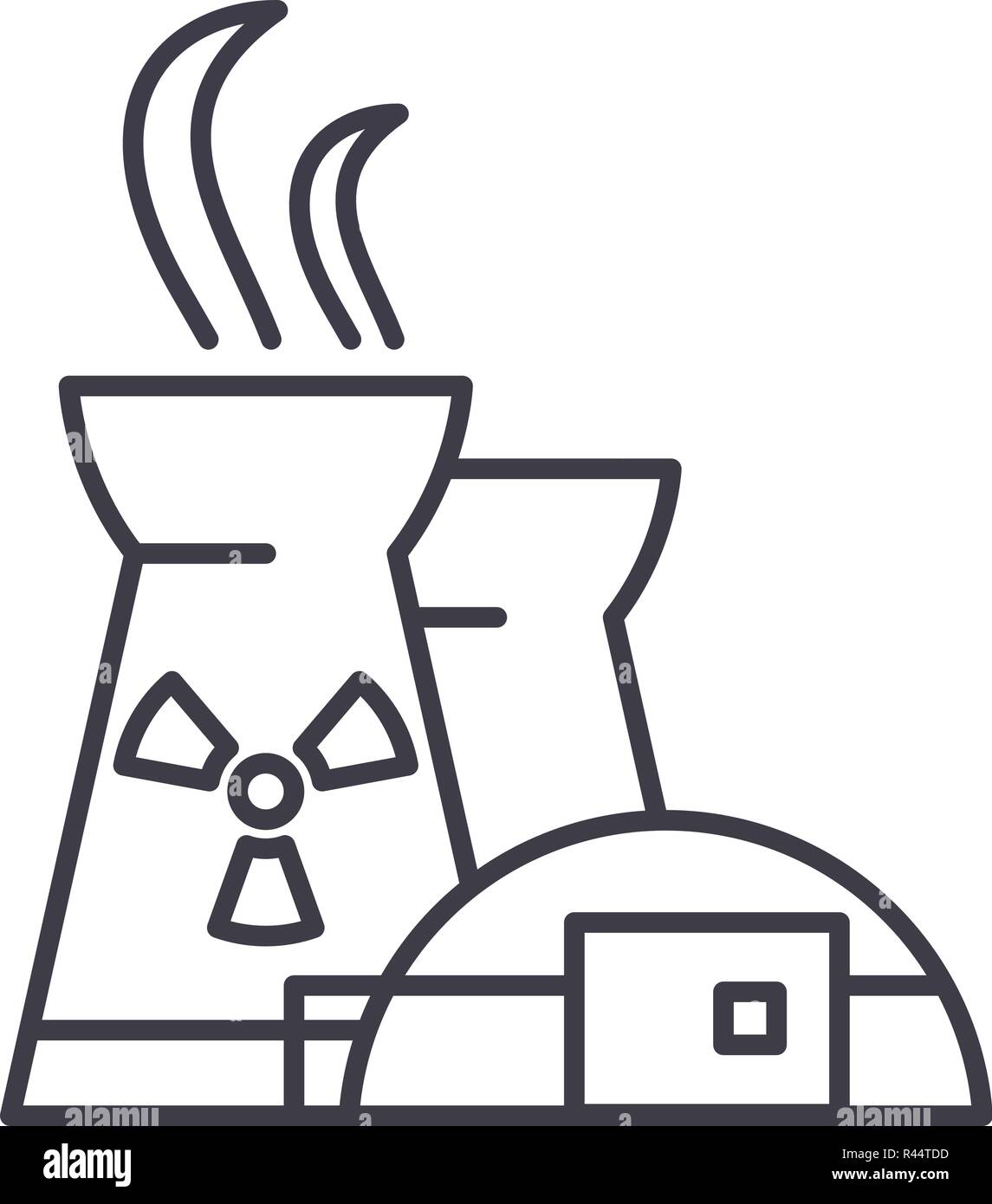 Nuclear power plant line icon concept. Nuclear power plant vector ...