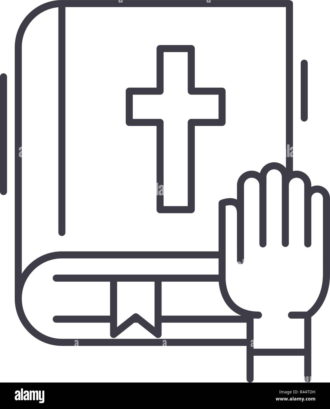 Oath line icon concept. Oath vector linear illustration, symbol, sign ...