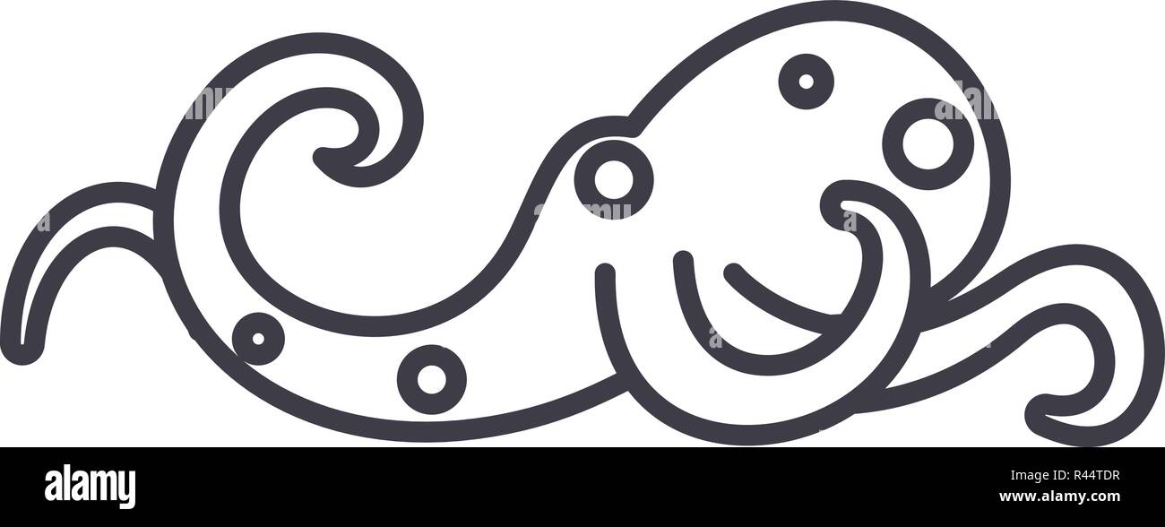 Octopus line icon concept. Octopus vector linear illustration, symbol ...