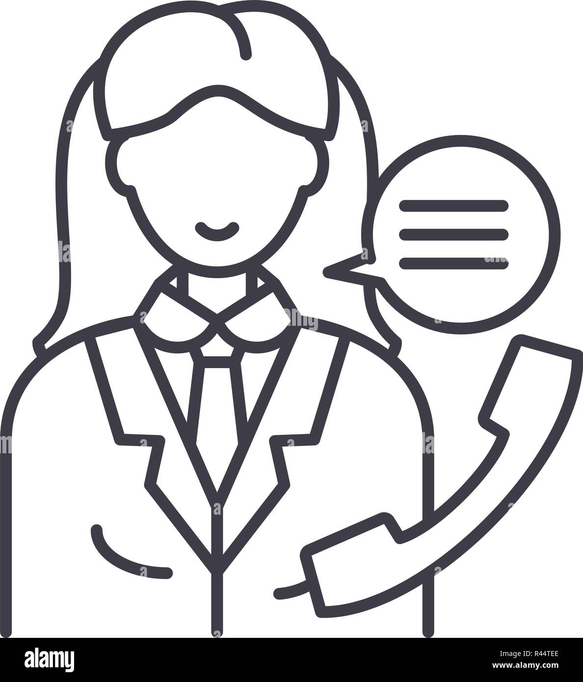 Office manager line icon concept. Office manager vector linear ...