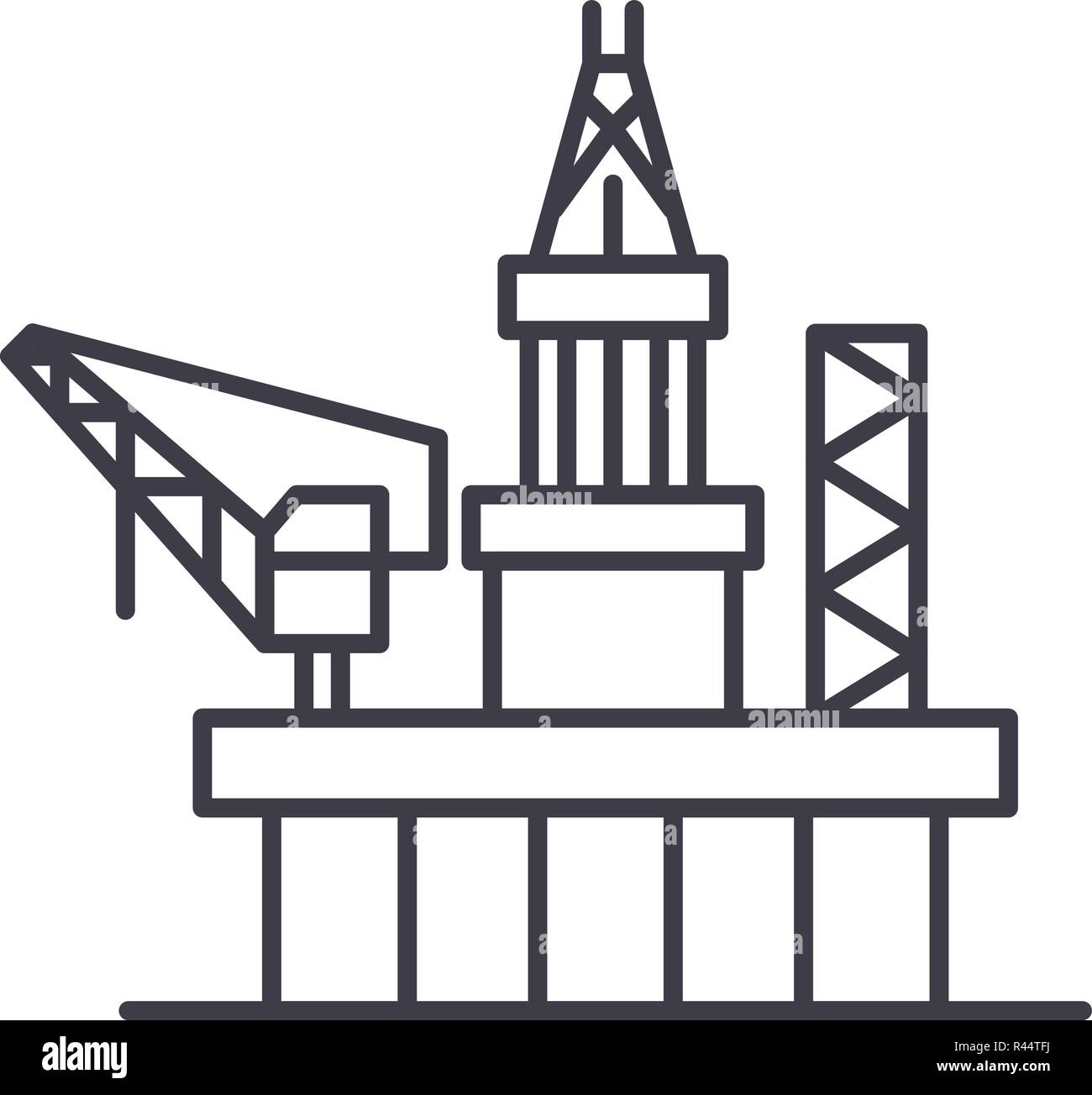 Oil platforms line icon concept. Oil platforms vector linear ... Oil platforms line icon concept. Oil platforms vector linear ...