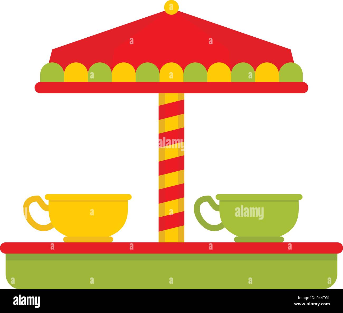Tea cup carousel icon. Flat illustration of tea cup carousel vector ...