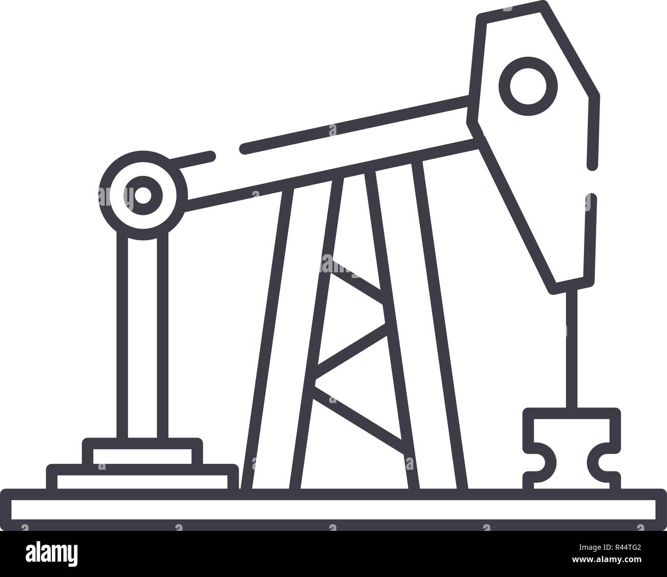 Oil rig line icon concept. Oil rig vector linear illustration, symbol ...