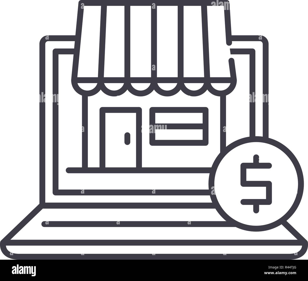 Online commerce line icon concept. Online commerce vector linear ...