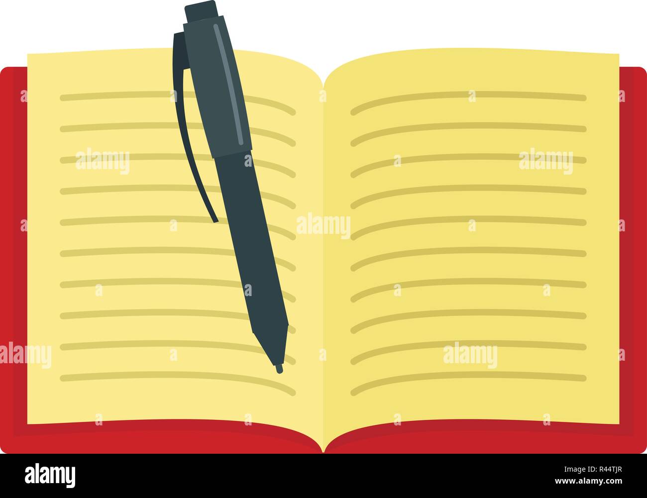 Open notebook icon. Flat illustration of open notebook vector icon for ...