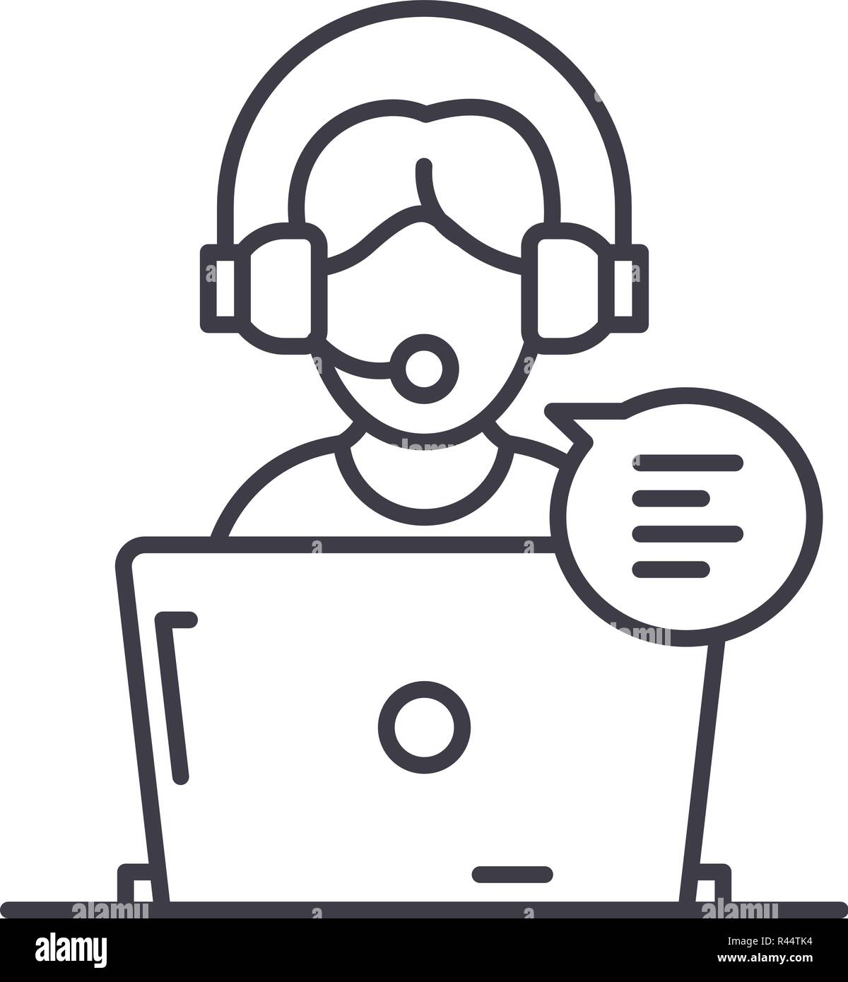 Online counseling line icon concept. Online counseling vector linear ...