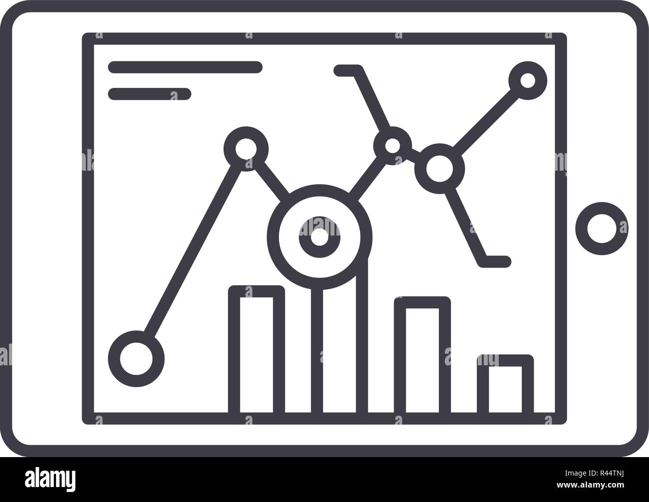 Online statistics line icon concept. Online statistics vector linear illustration, symbol, sign ...