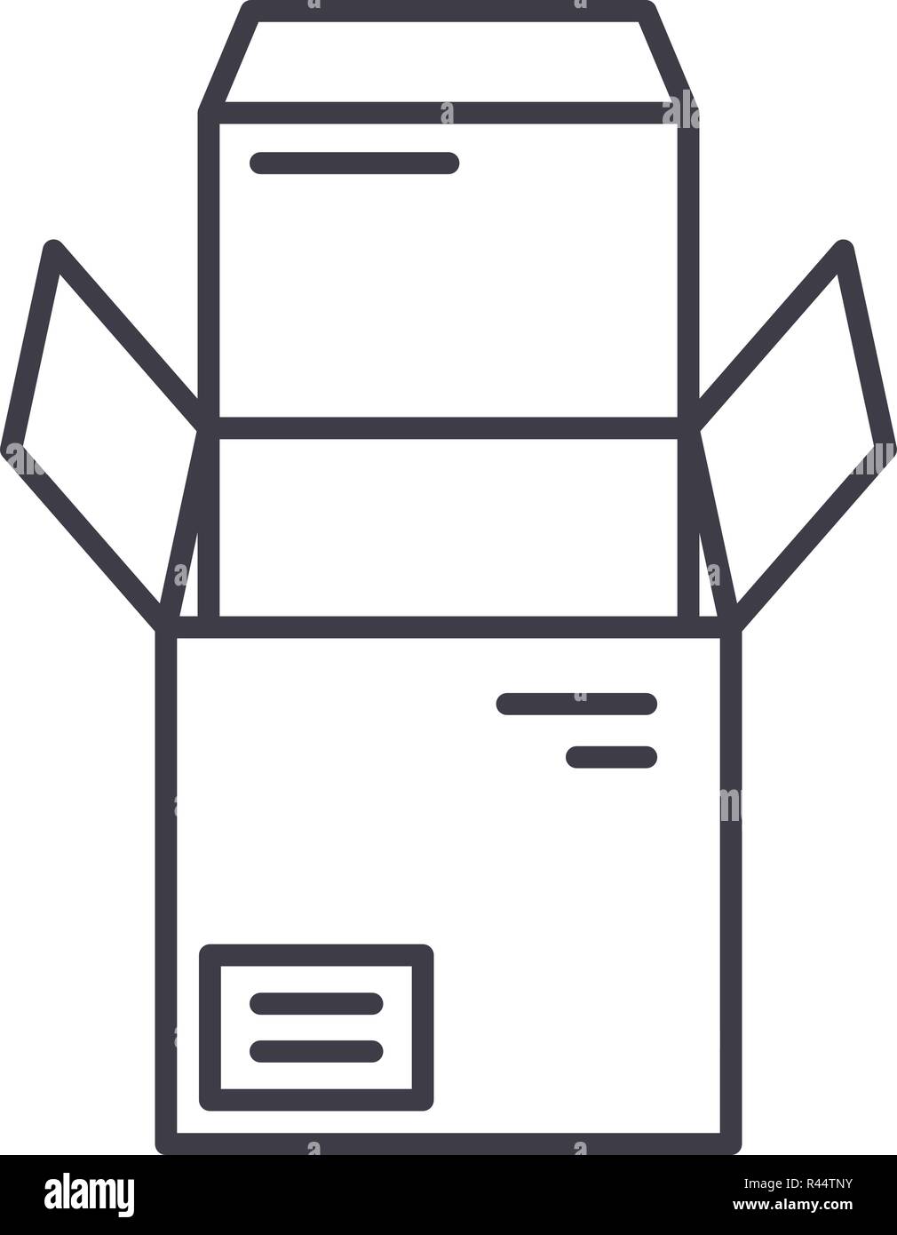 Open box line icon concept. Open box vector linear illustration, symbol ...