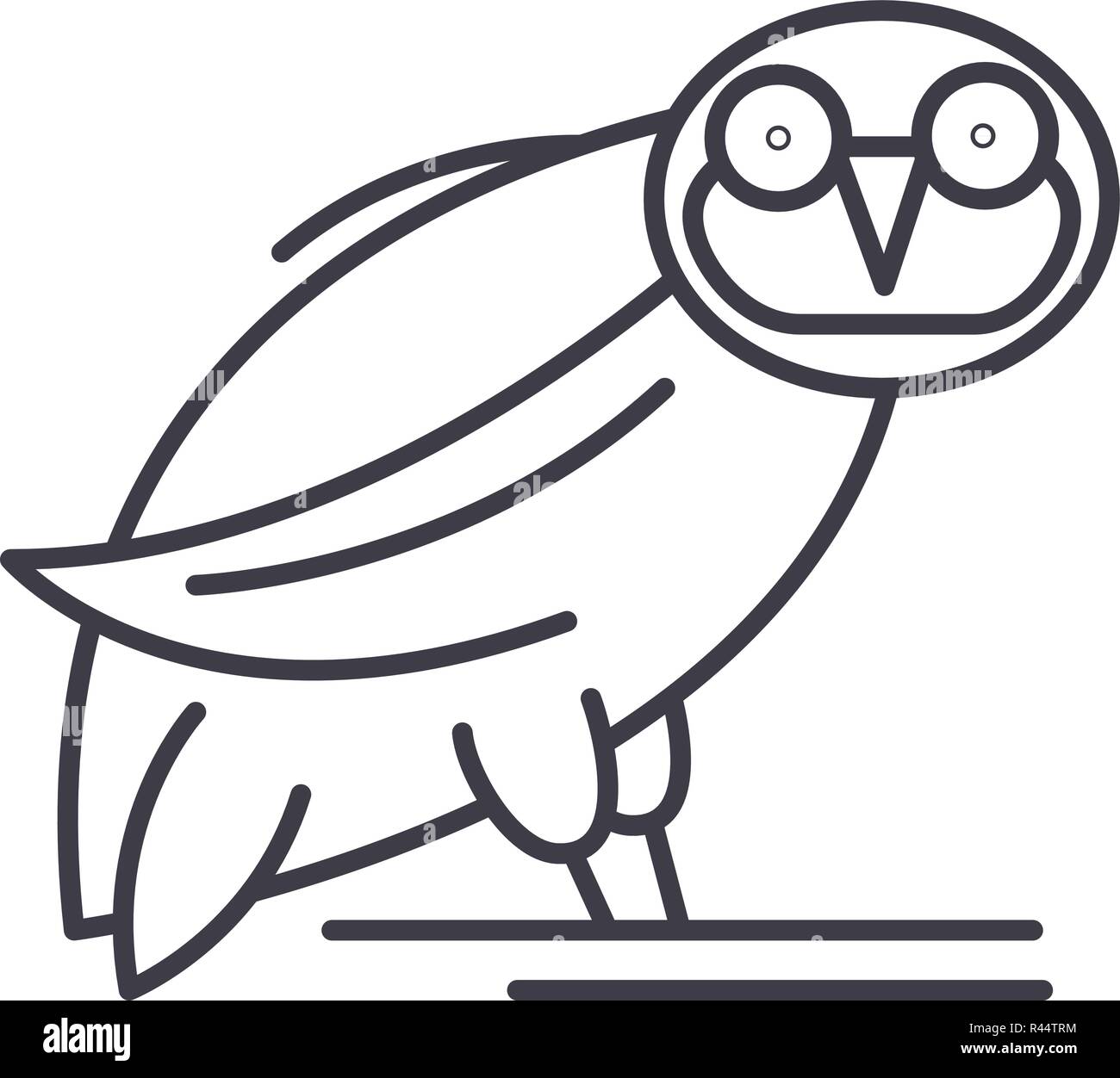 Owl line icon concept. Owl vector linear illustration, symbol, sign ...