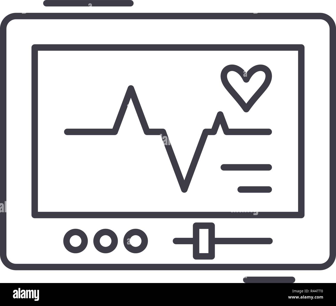 Pacemaker line icon concept. Pacemaker vector linear illustration ... Pacemaker line icon concept. Pacemaker vector linear illustration ...