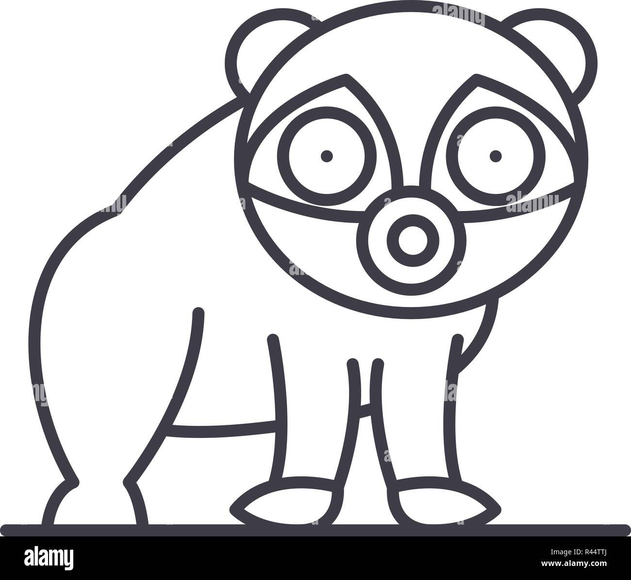 Panda line icon concept. Panda vector linear illustration, symbol, sign ...