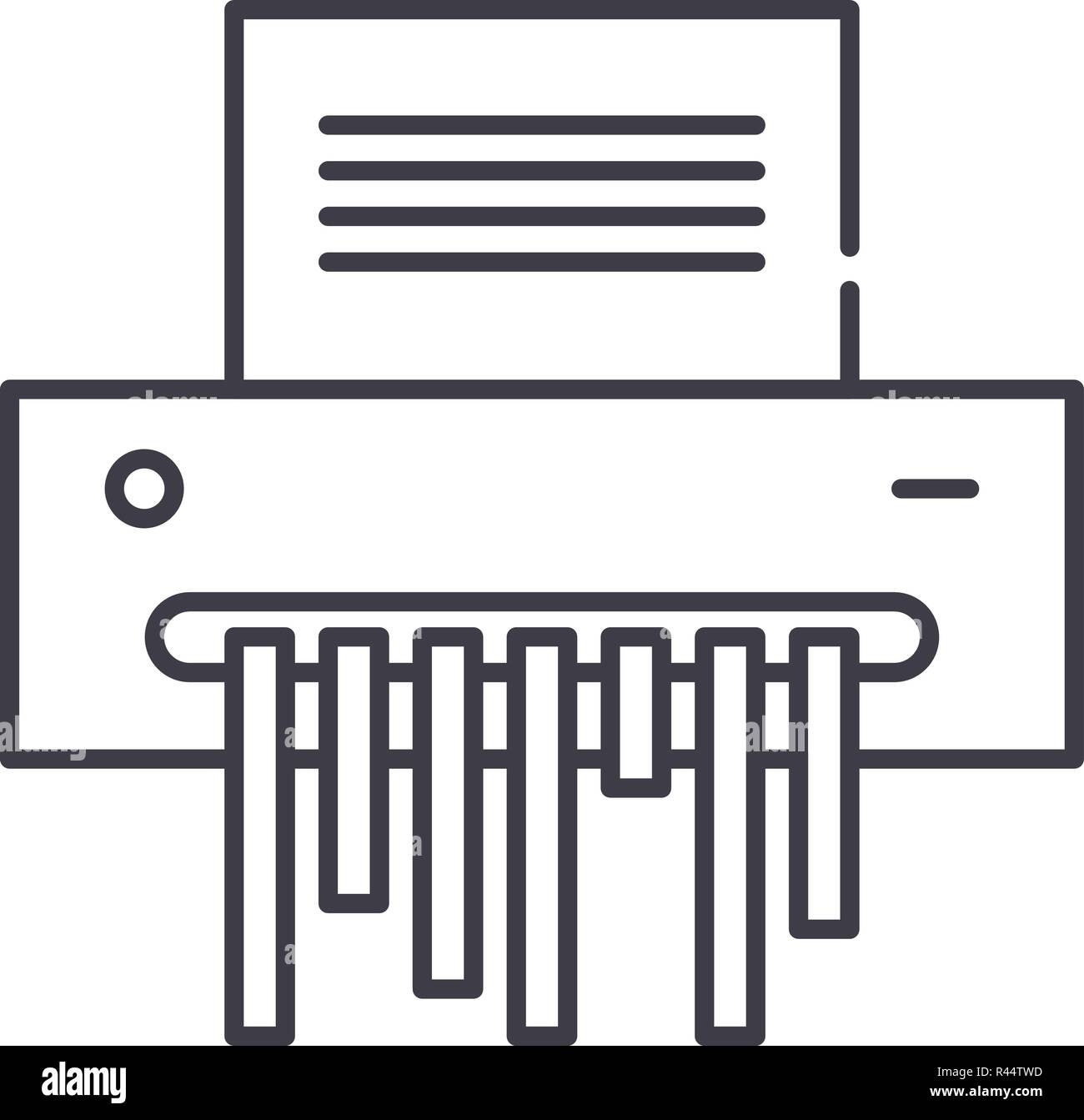 Paper shredder line icon concept. Paper shredder vector linear ...