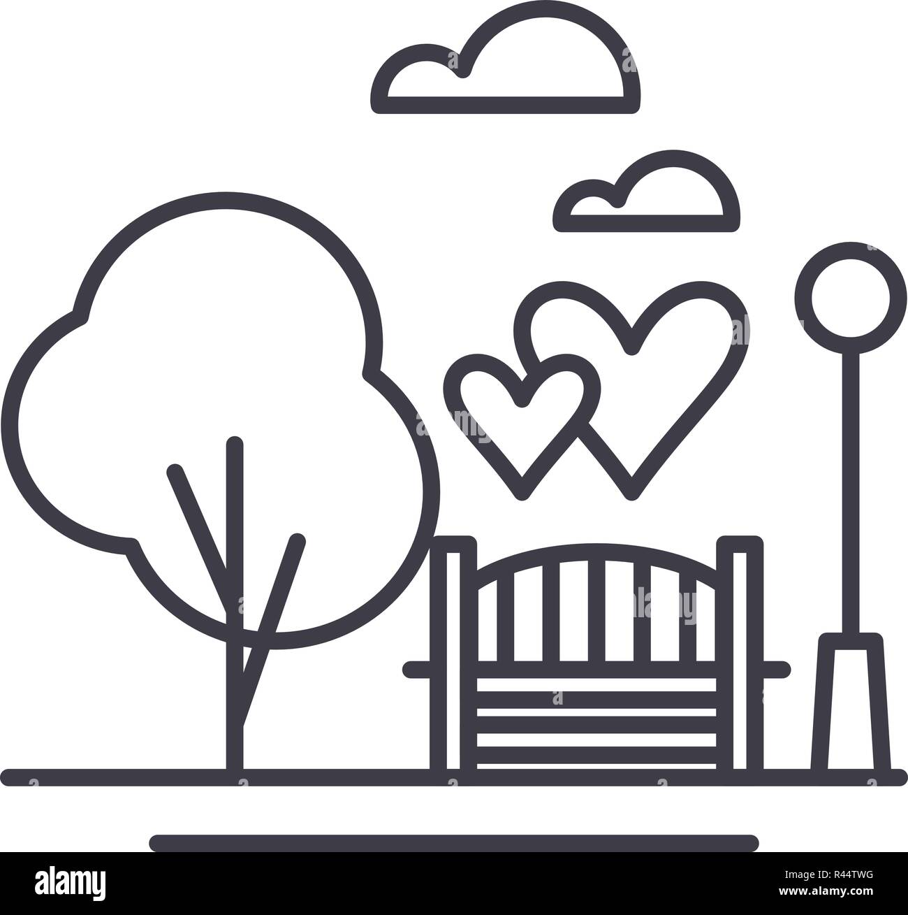 Park line icon concept. Park vector linear illustration, symbol, sign ...