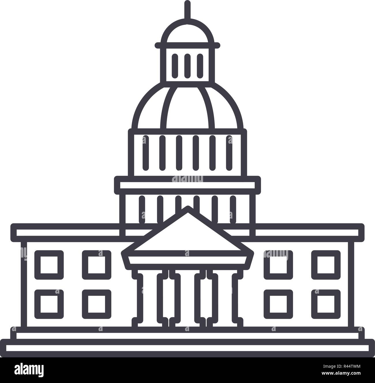 Parliament line icon concept. Parliament vector linear illustration ...